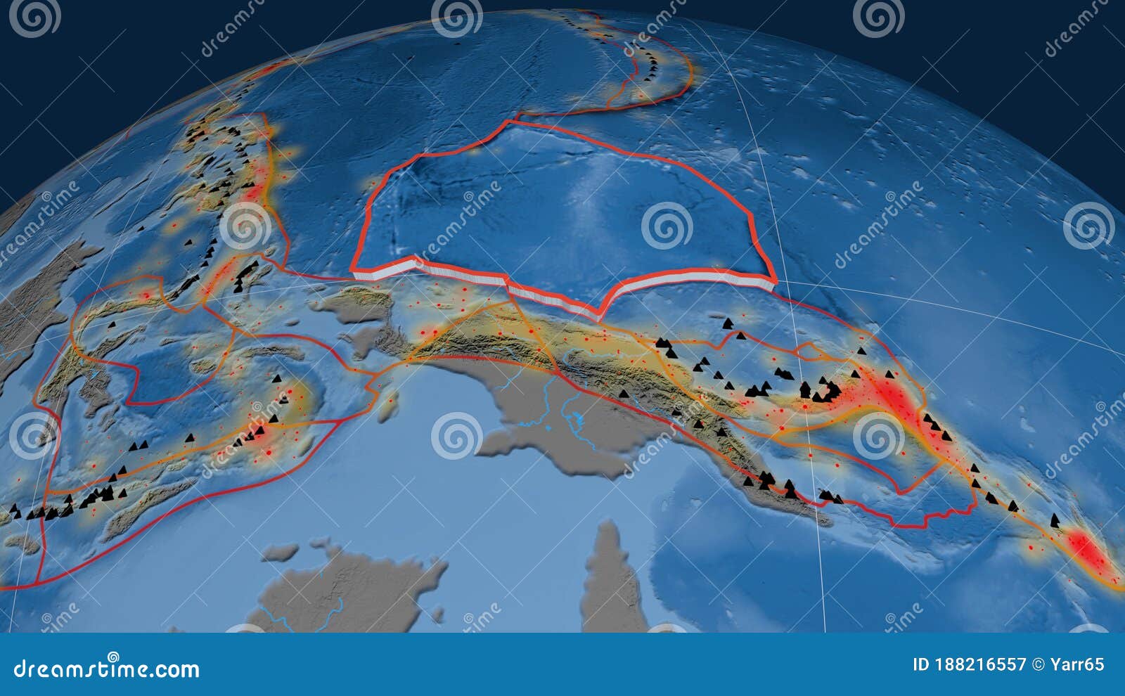 Caroline Plate Extruded - Topo and Bathy Stock Illustration ...