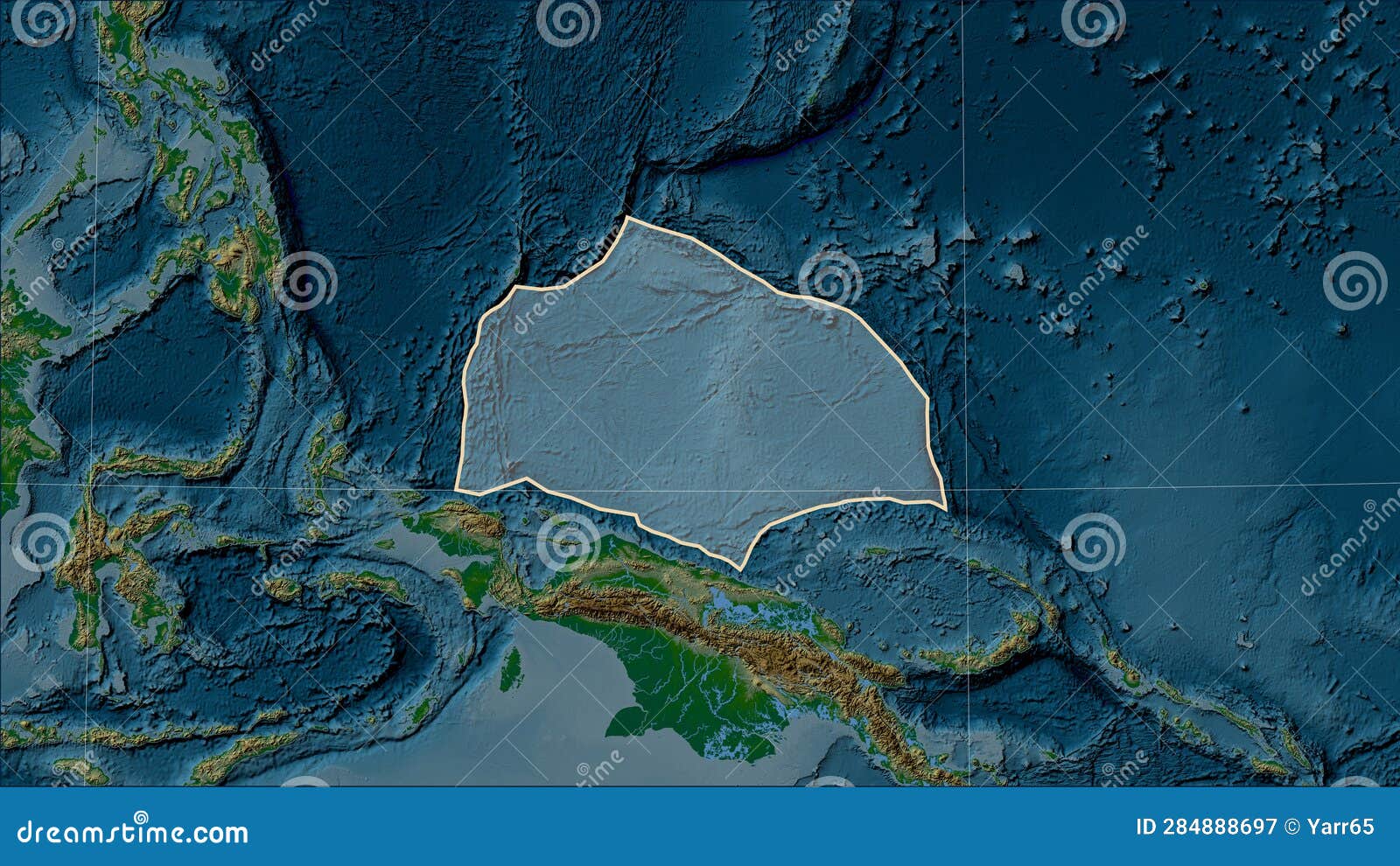 Caroline Tectonic Plate. Physical Map Stock Illustration - Illustration ...