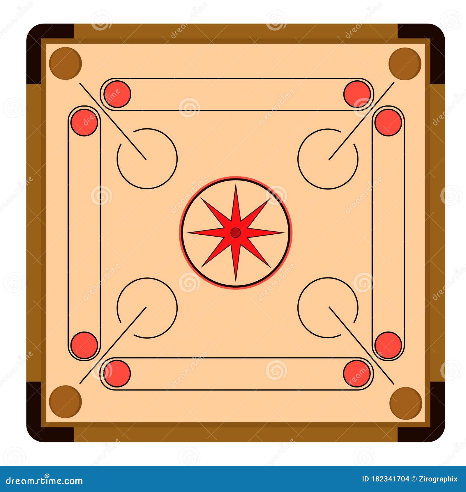 Carom Board Vector Illustration Design Stock Vector - Illustration of ...