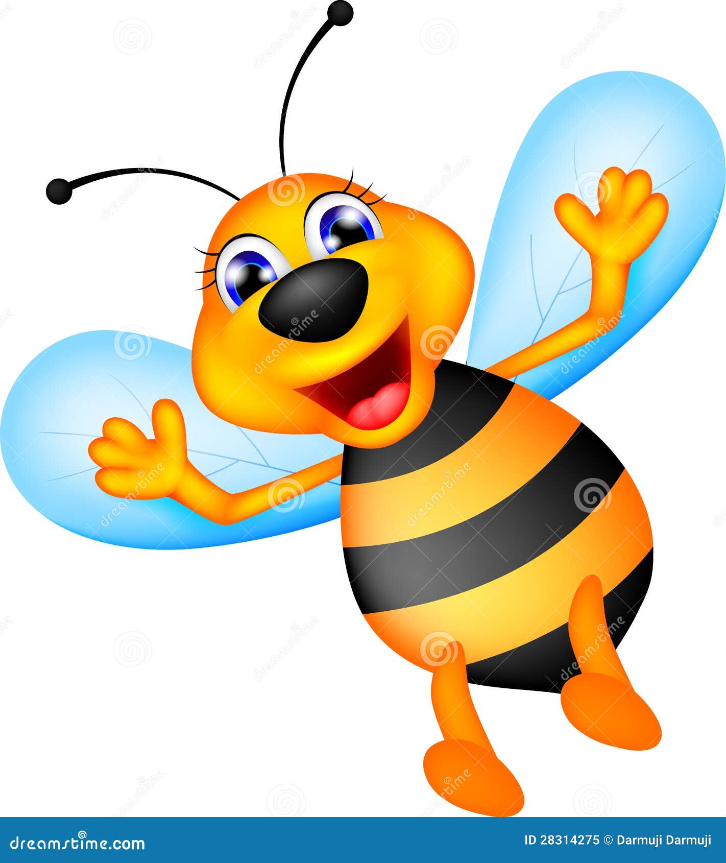 Caroon lindo de la abeja ilustración del vector. Ilustración de ...