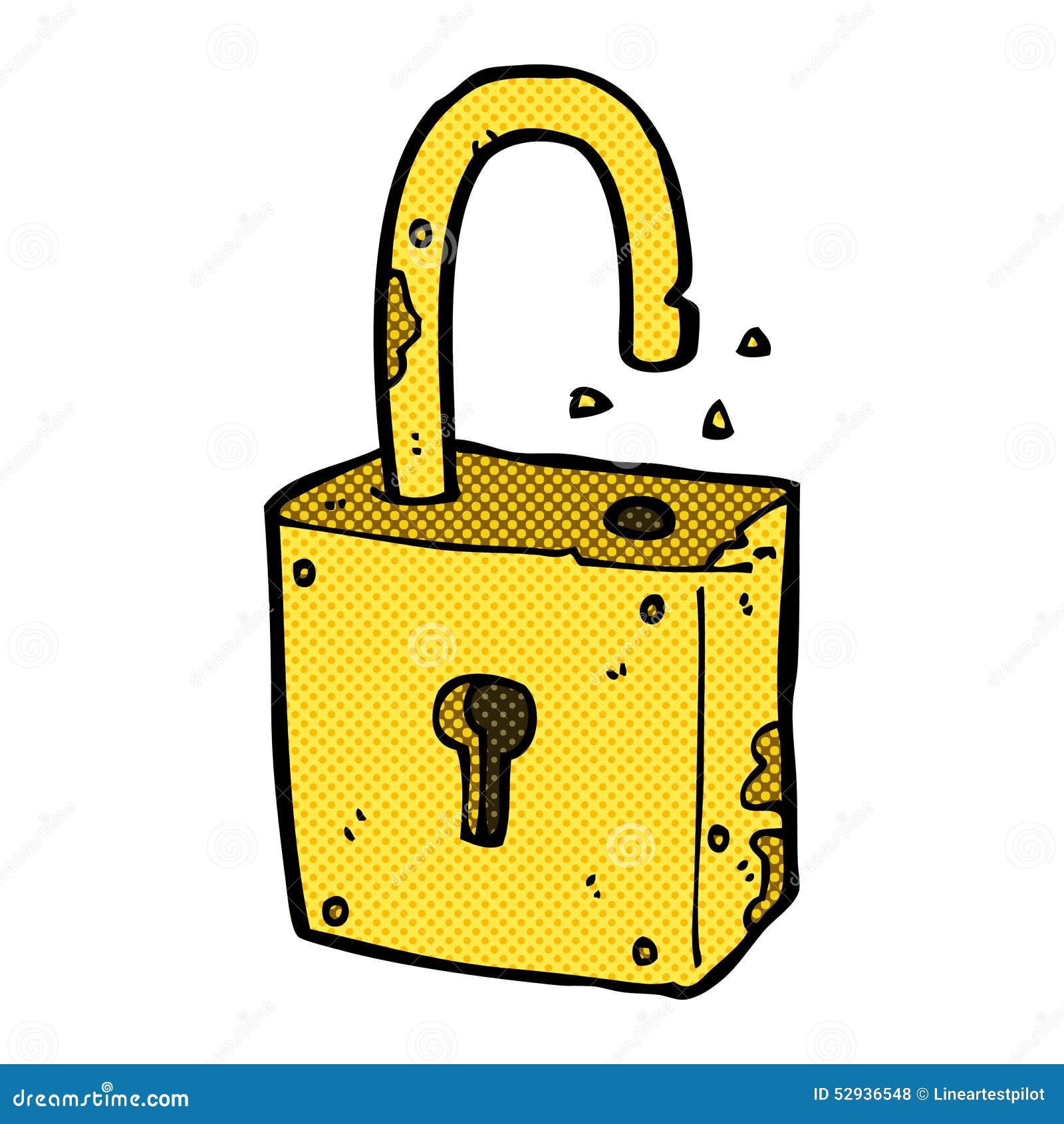 Caroon rusty old padlock stock illustration. Illustration of lock ...