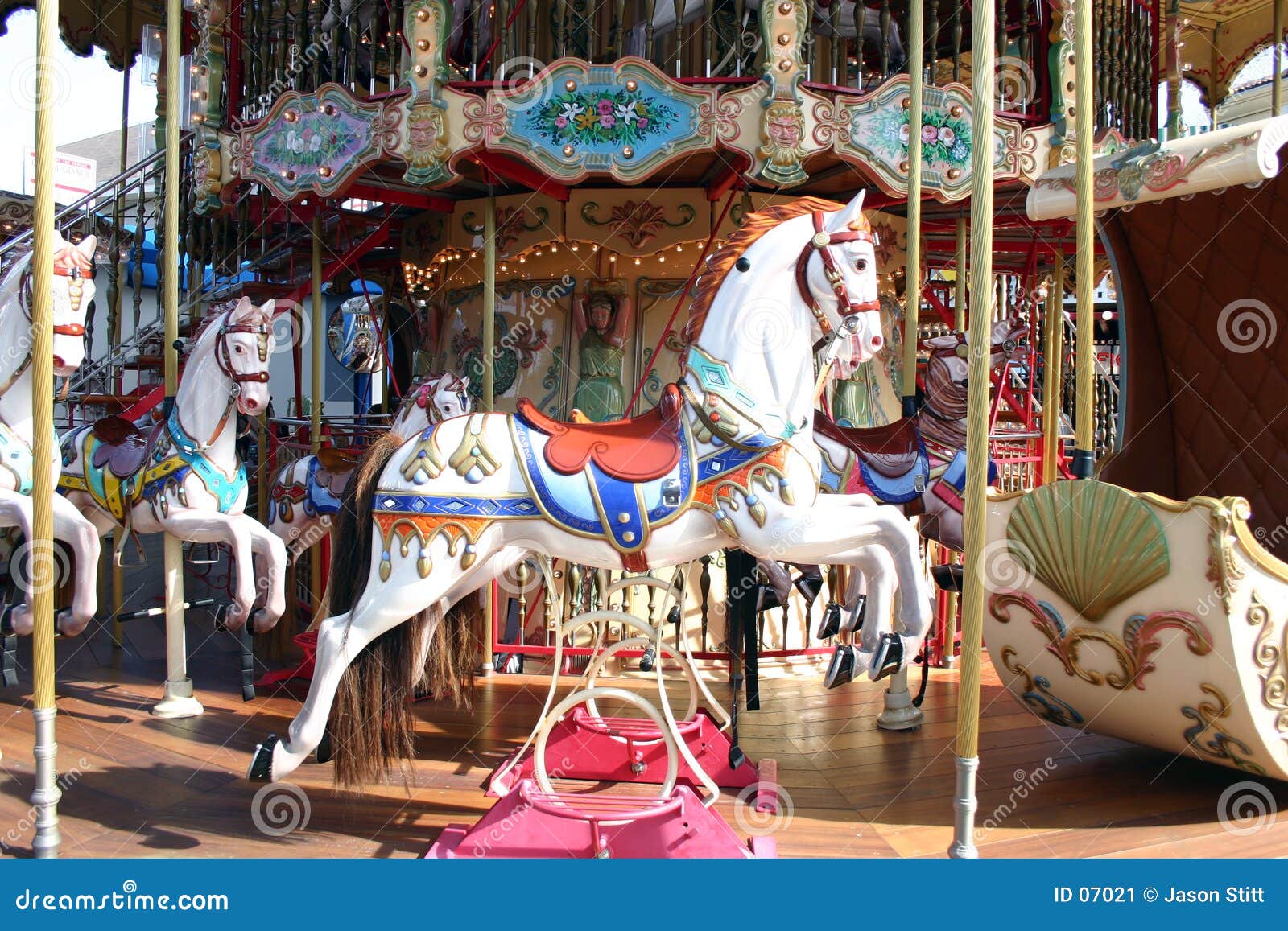 Carousel stock image. Image of horse, round, carosel, white - 7021