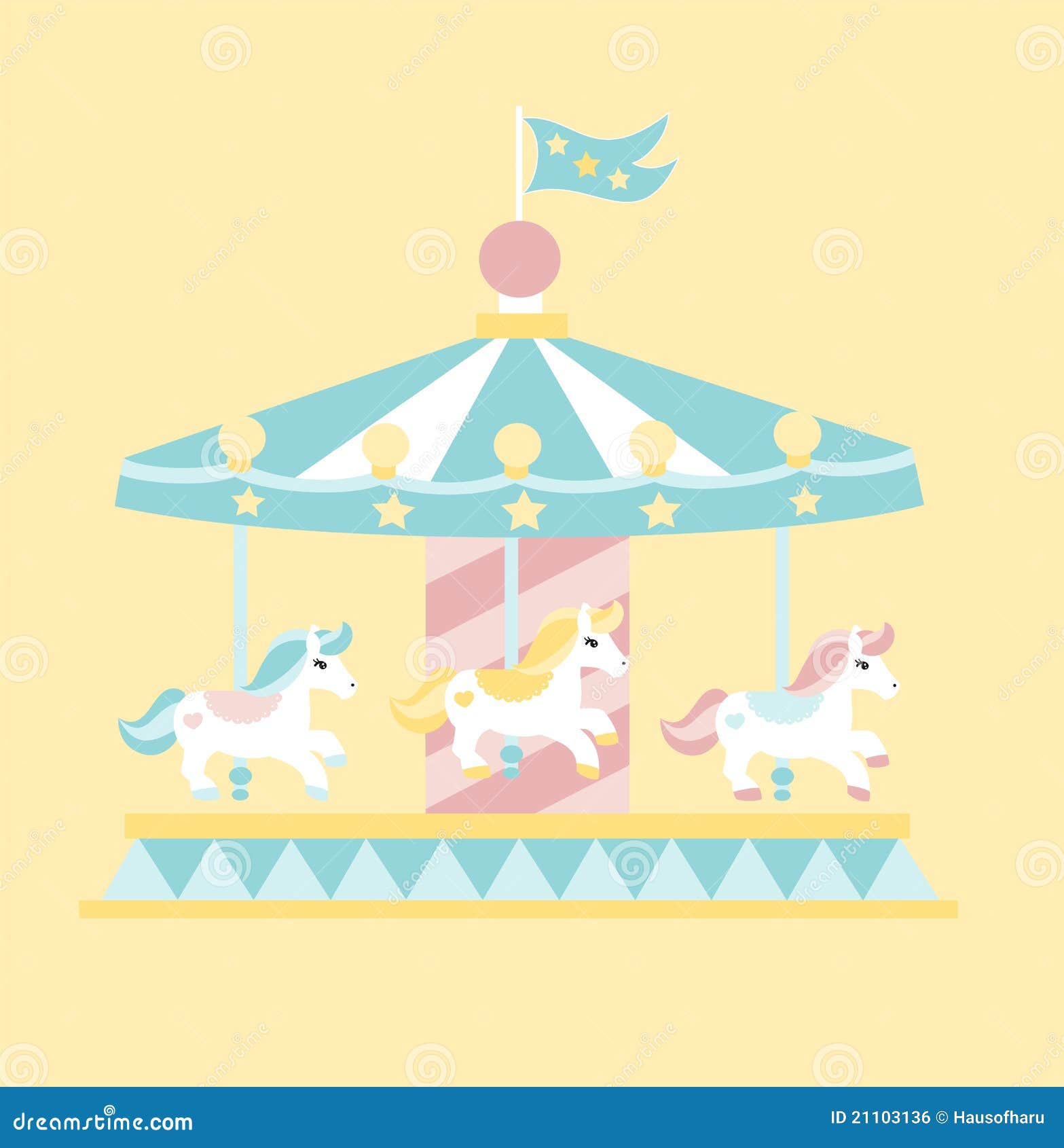 Cute Carousel Cartoon | CartoonDealer.com #110653995