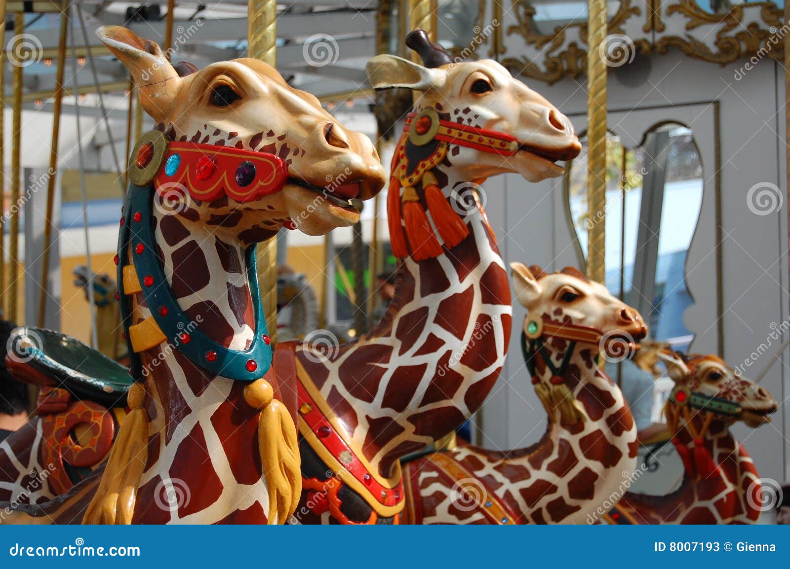 Carousel animals stock image. Image of colorful, wooden - 8007193