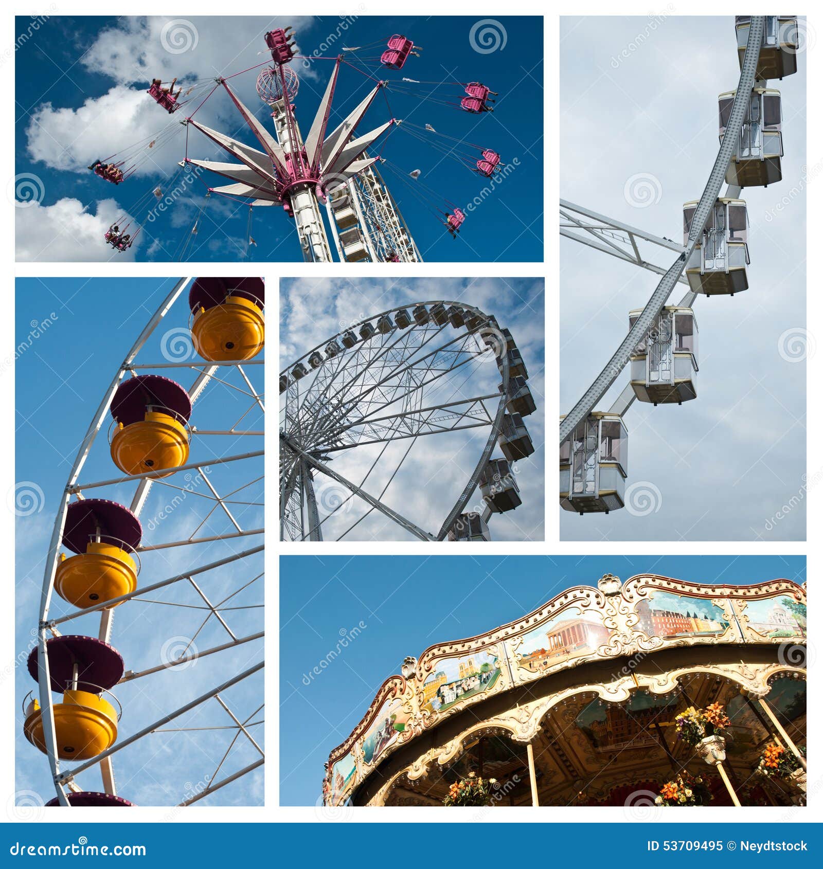 Carousel Attraction in Outdoor Stock Image - Image of ferris, spin ...