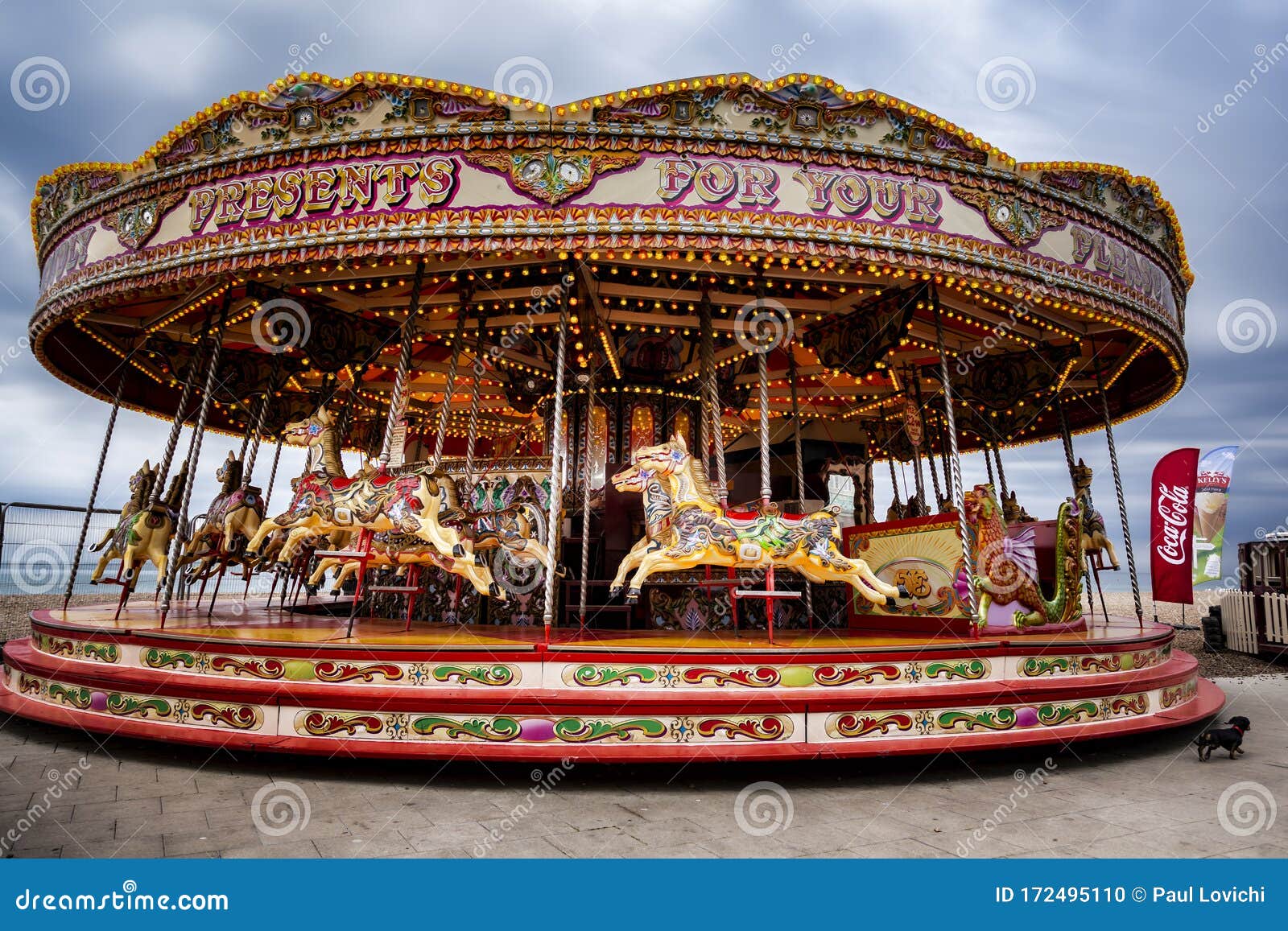 Carousel on Brighton Beach England Editorial Image - Image of carousel ...