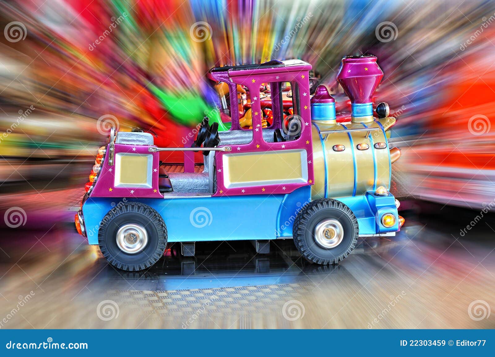 Carousel Car in Christmas Market Stock Image - Image of turn, lights ...