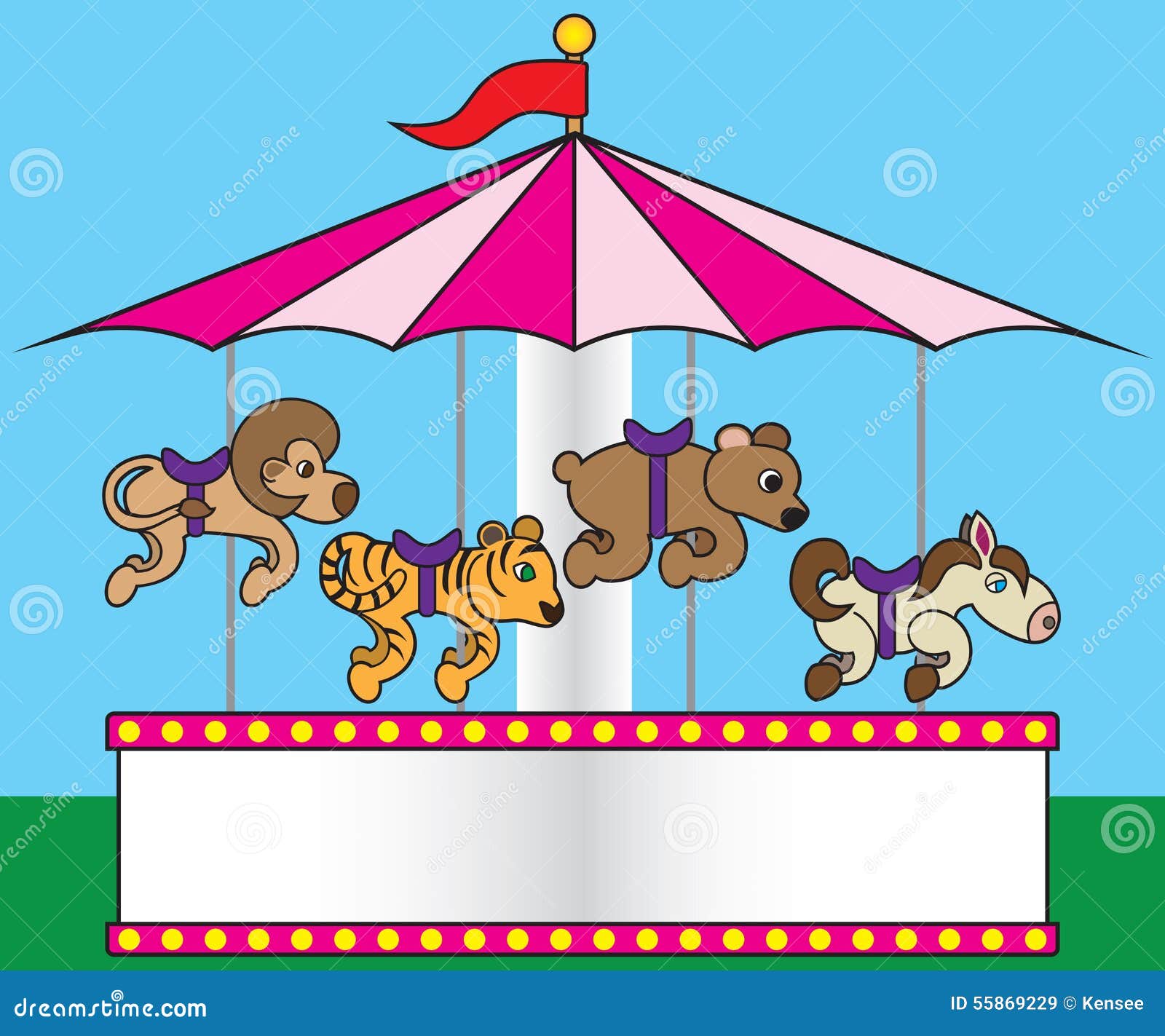 Carousel Cartoon Vector | CartoonDealer.com #55869229