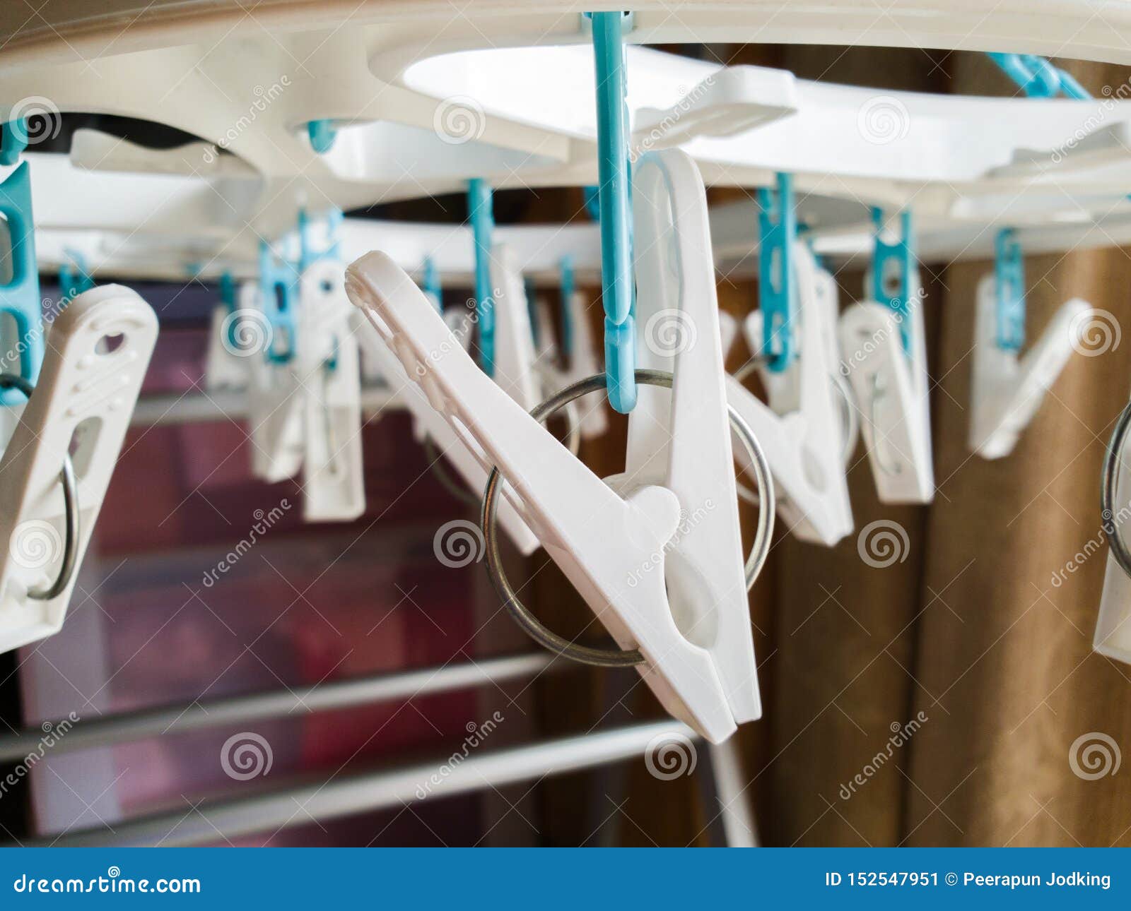 Carousel Clothes Dryer, Plastic Drying Rack Separated Stock Image ...
