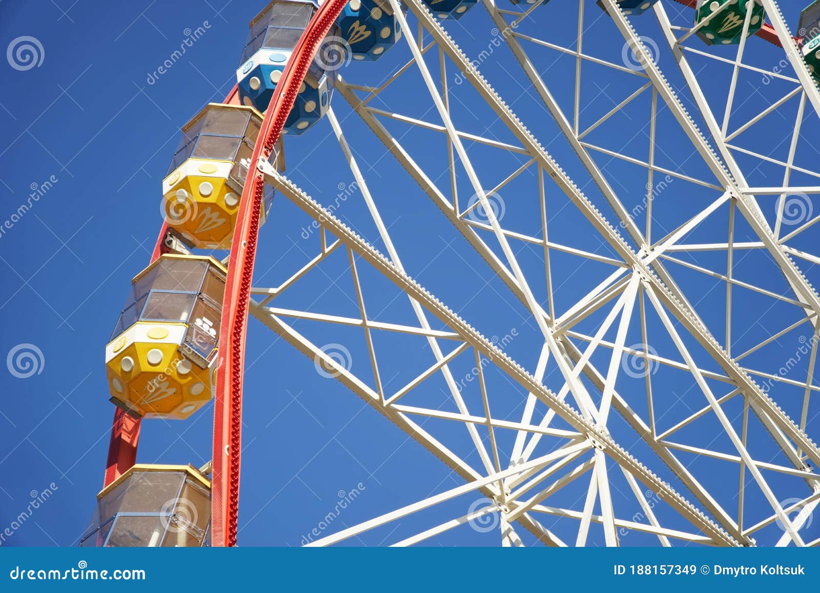 Carousel. Ferris Wheel on a Blue Background Stock Image - Image of ...