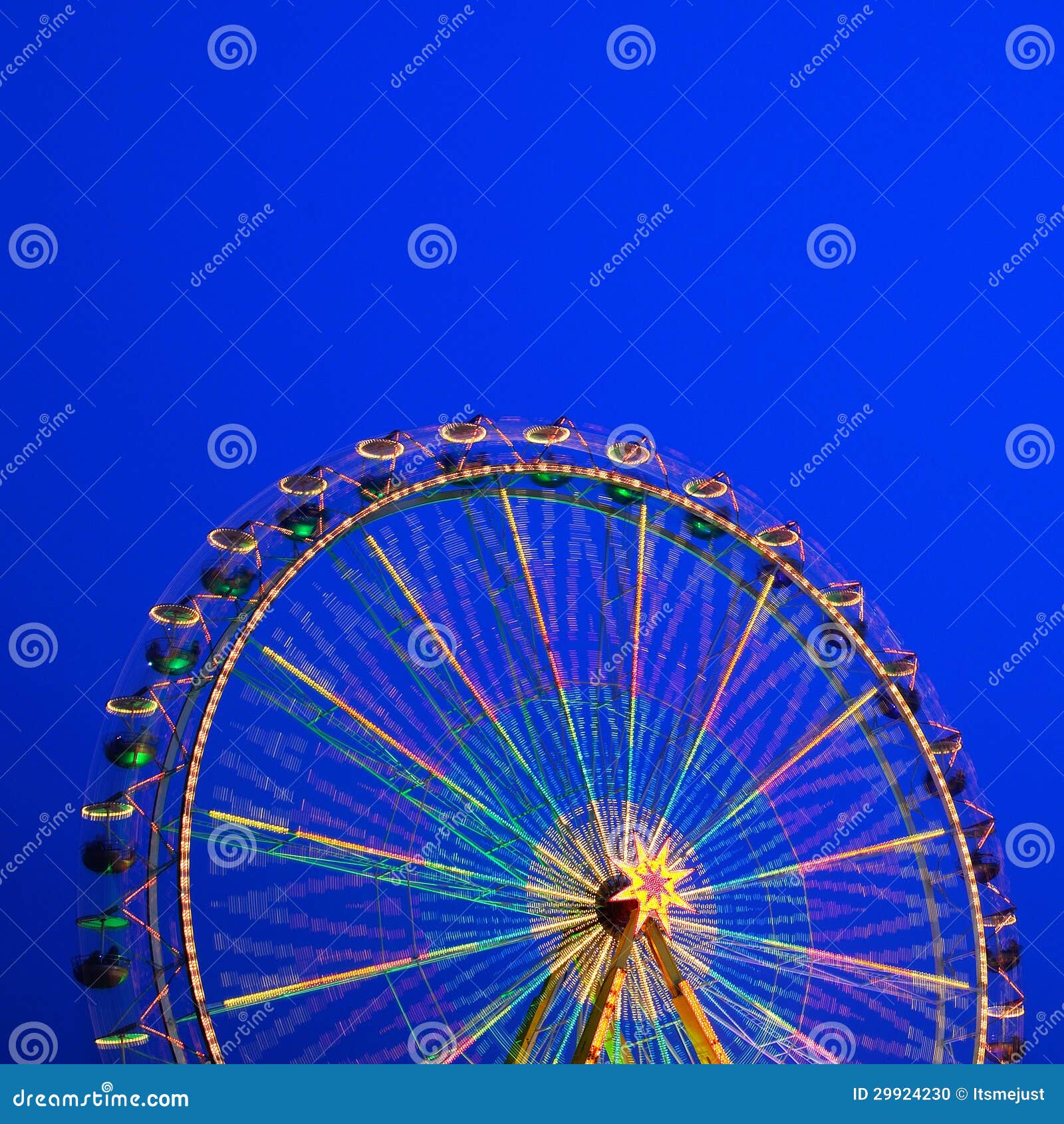 Carousel. Ferris Wheel on a Blue Background Stock Photo - Image of ...