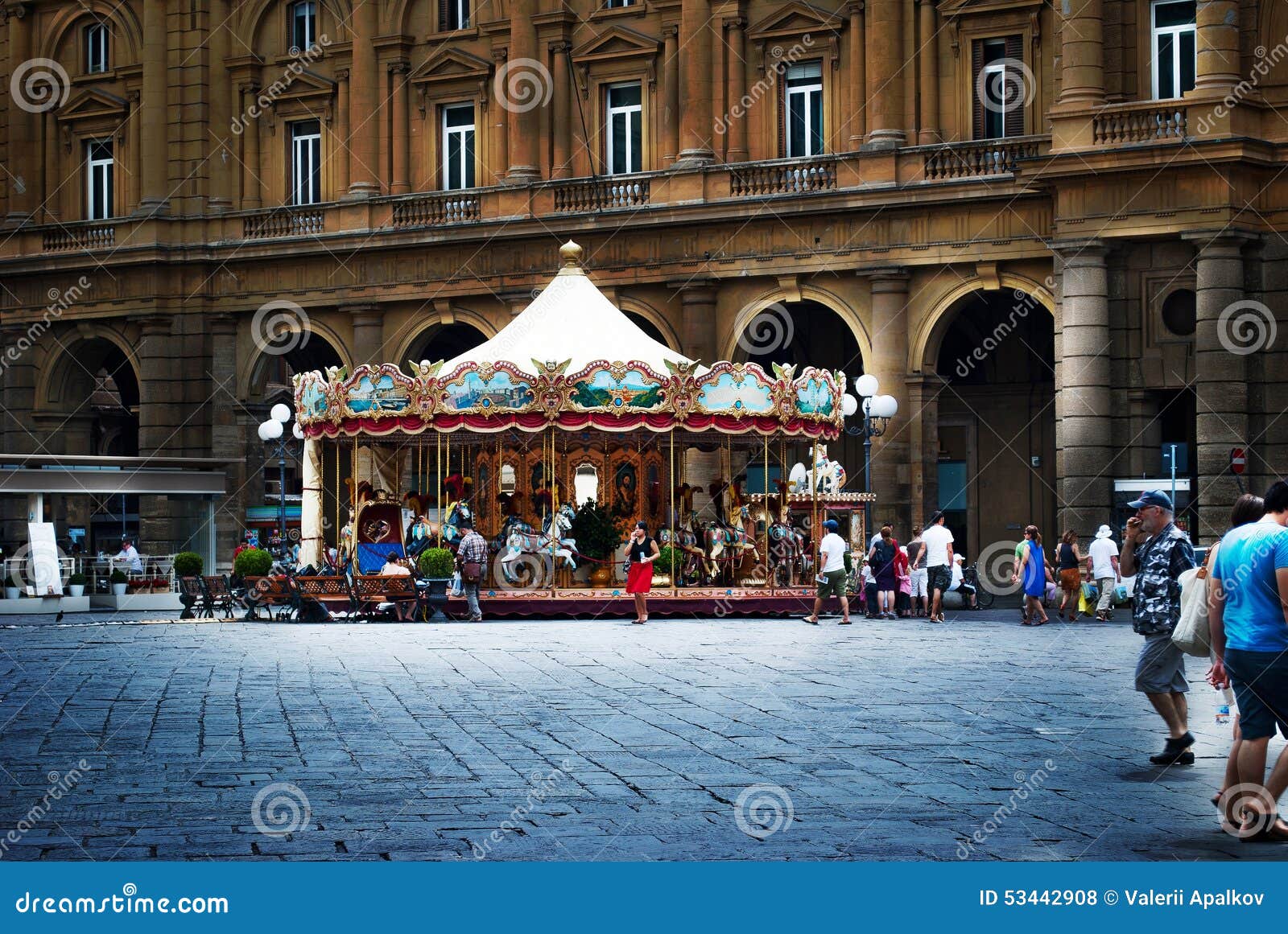 The Carousel at the Republic Square in Florence. Italy. Editorial Stock ...