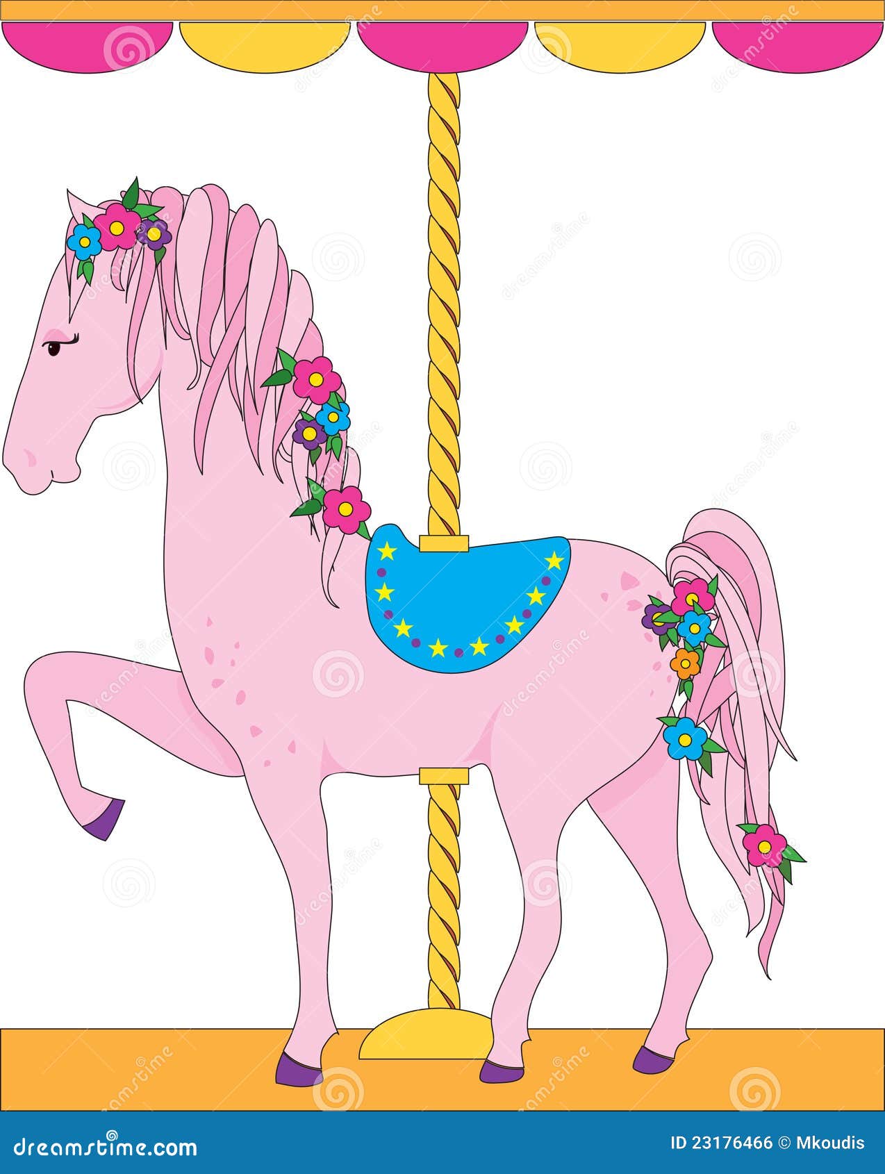 Carousel Horse stock illustration. Illustration of retro - 23176466
