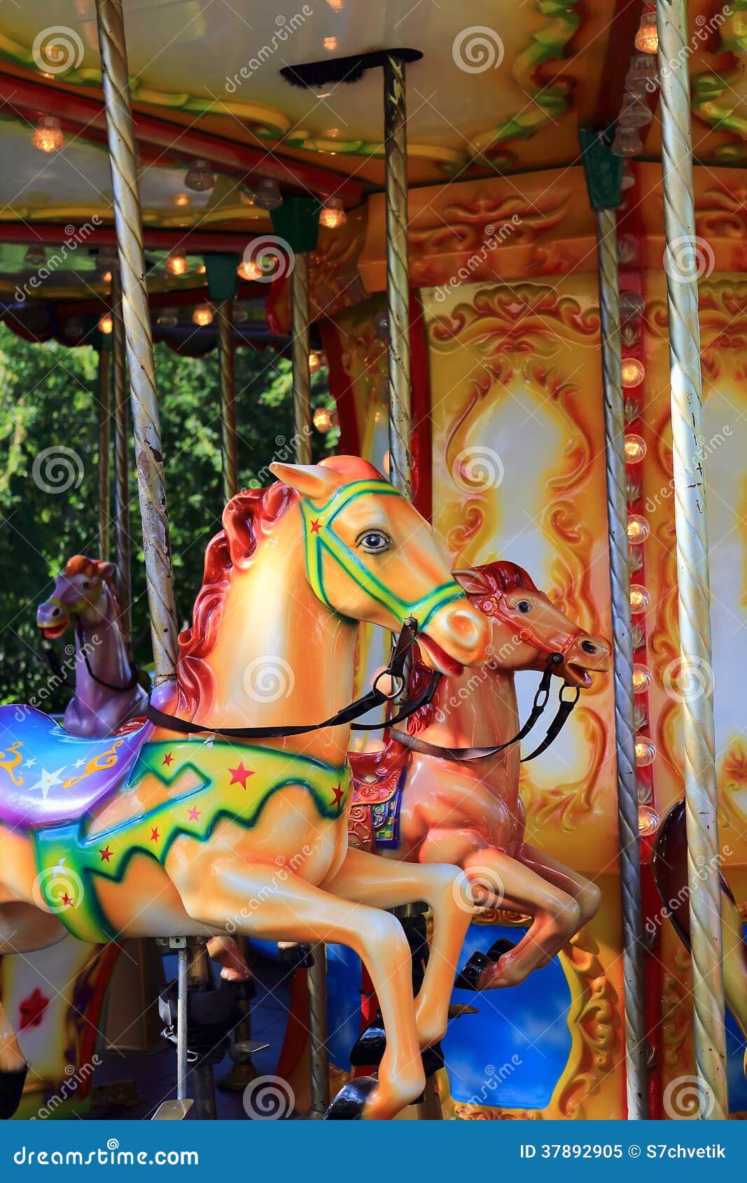 Carousel horse stock image. Image of ride, holiday, togetherness - 37892905