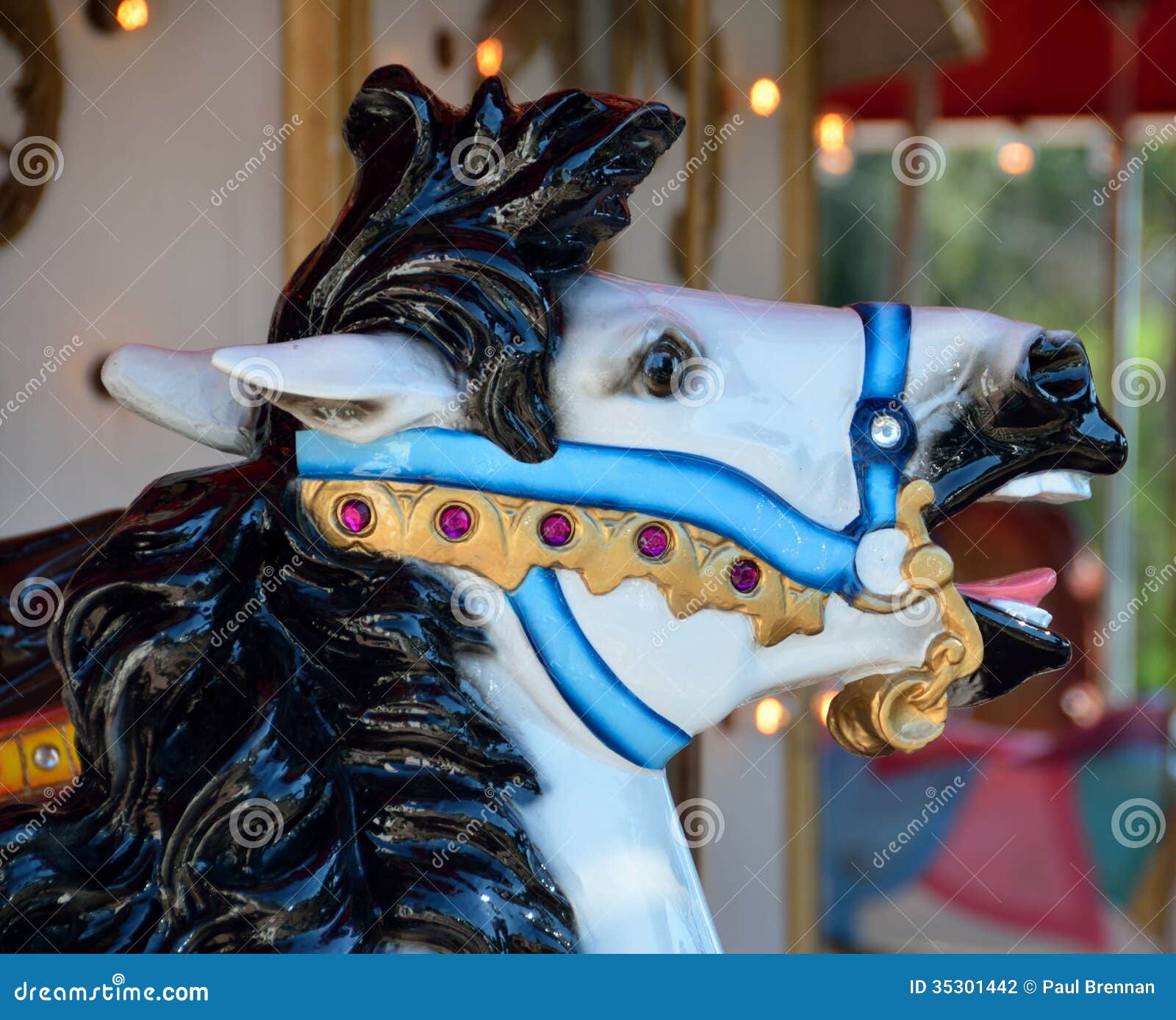 Carousel horse stock photo. Image of merrygoround, fairground - 35301442