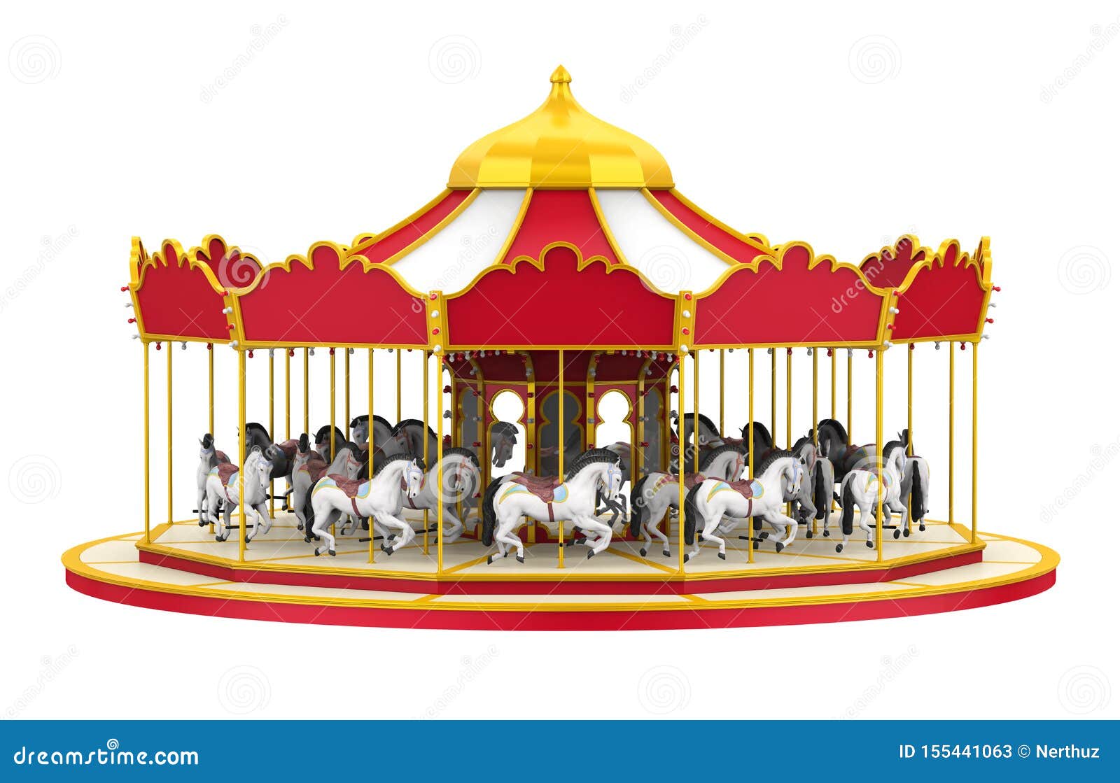 Carousel Horse Isolated stock illustration. Illustration of animal ...