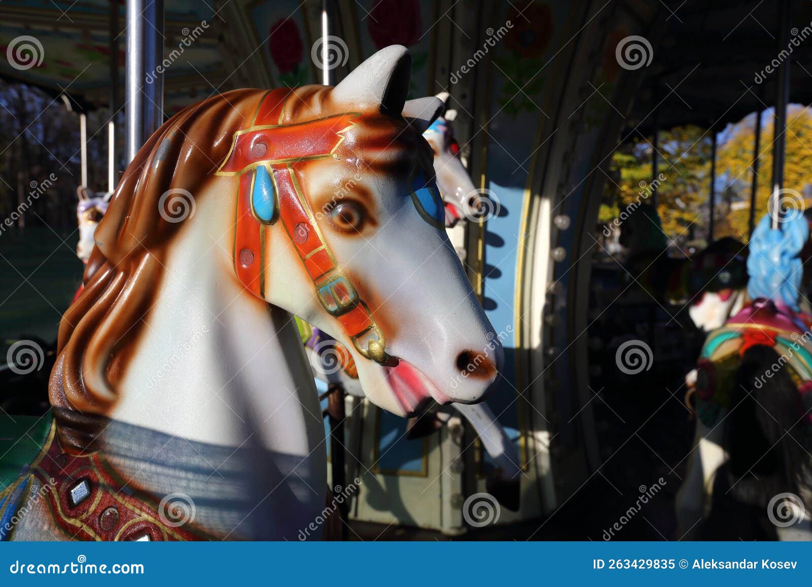 A carousel horse stock image. Image of carnival, rotation - 263429835