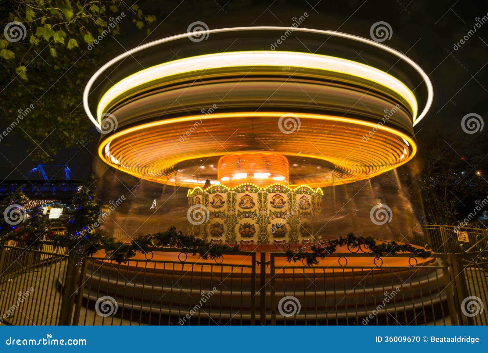 Carousel Horse Ride at Night Stock Photo - Image of exciting, color ...