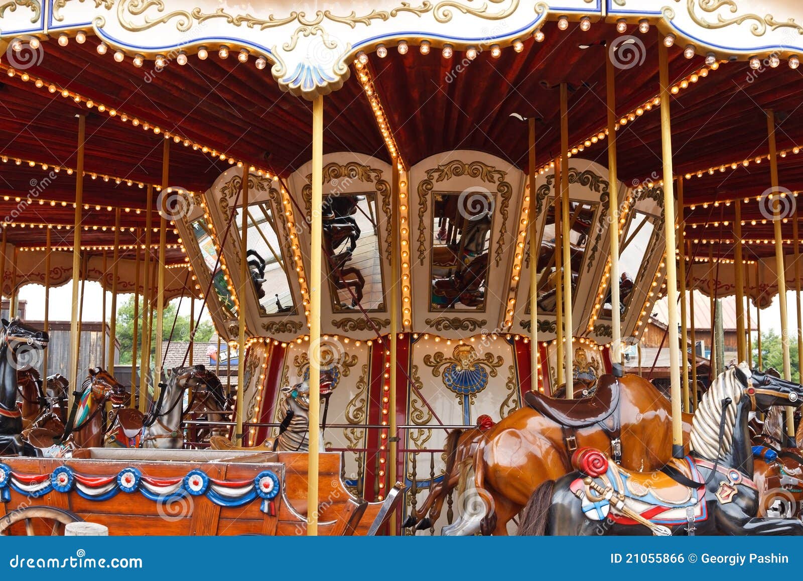 Carousel with horses stock photo. Image of carnival, play - 21055866