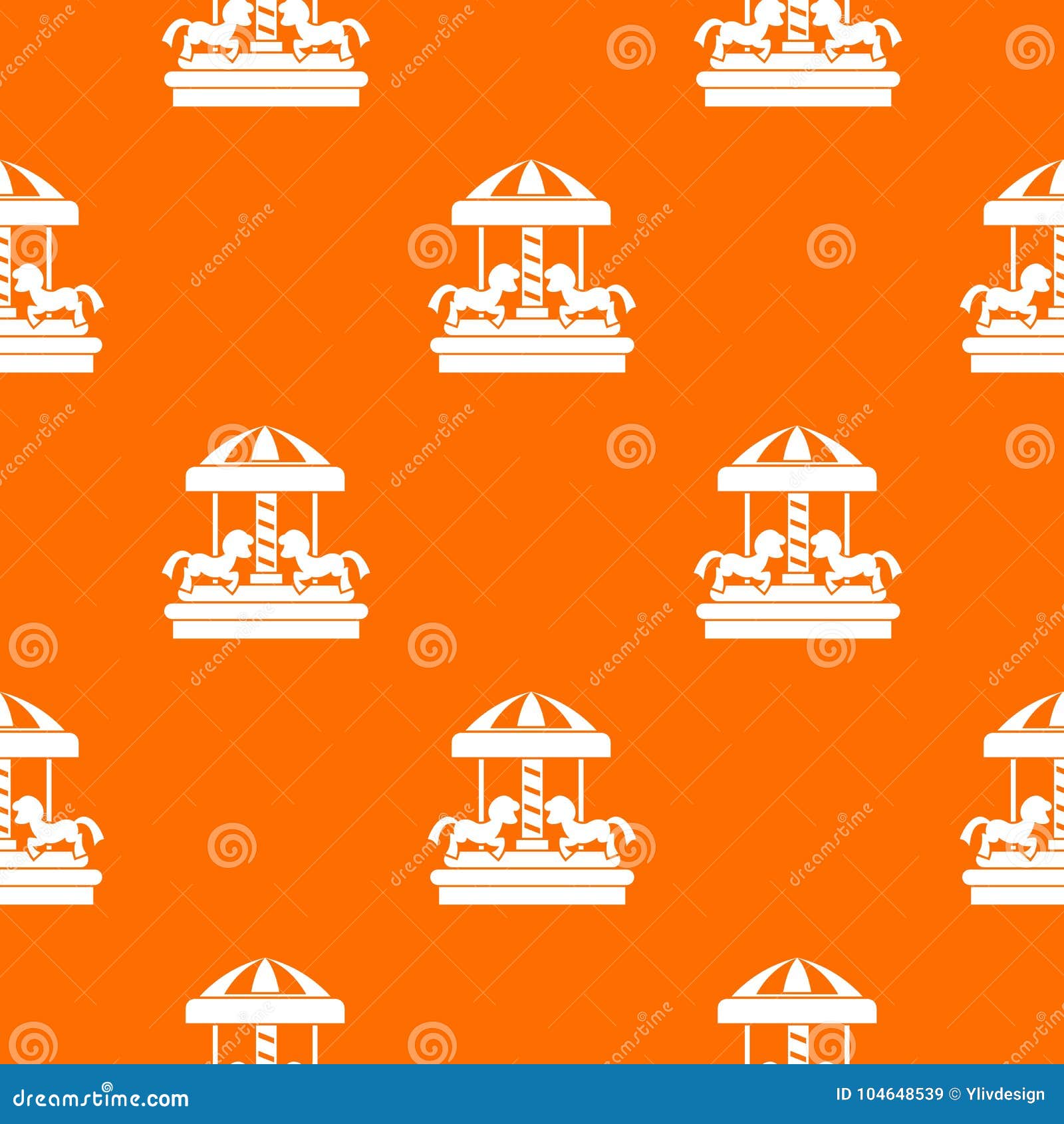 Carousel with Horses Pattern Seamless Stock Vector - Illustration of ...