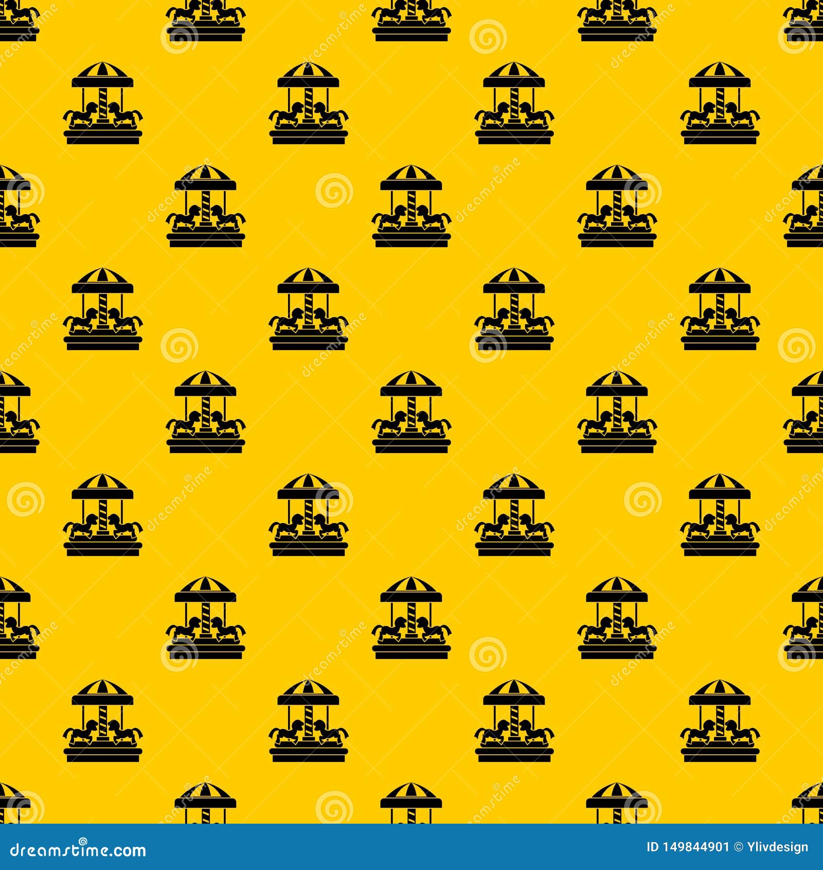 Carousel with Horses Pattern Vector Stock Vector - Illustration of ...