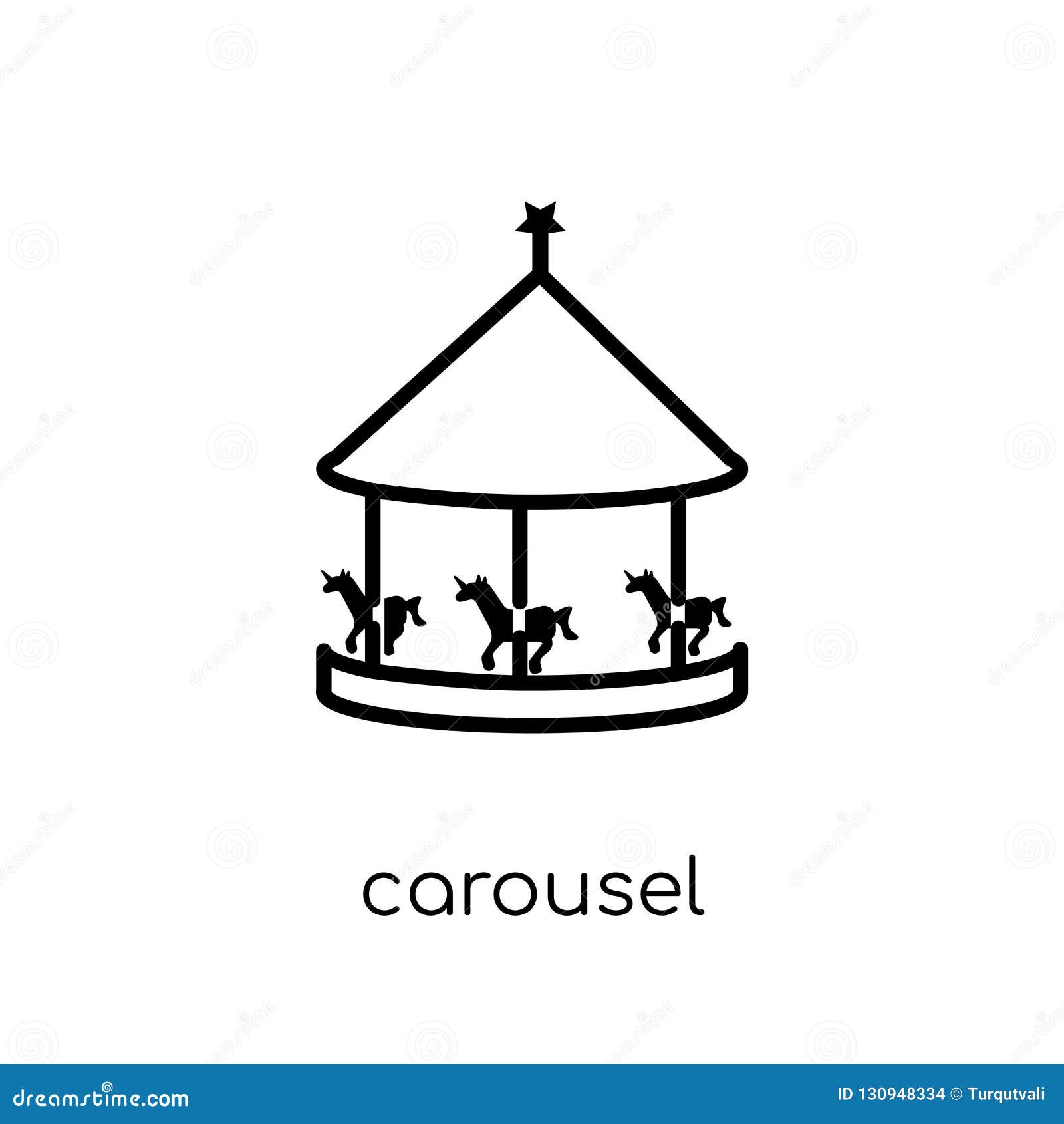 Carousel Icon from Entertainment Collection. Stock Vector ...