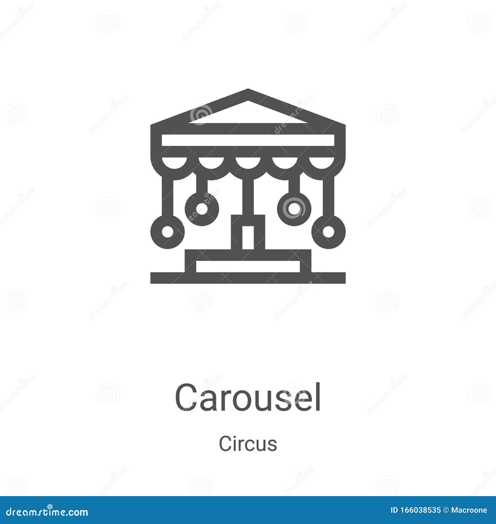 Carousel Icon Vector from Circus Collection. Thin Line Carousel Outline ...