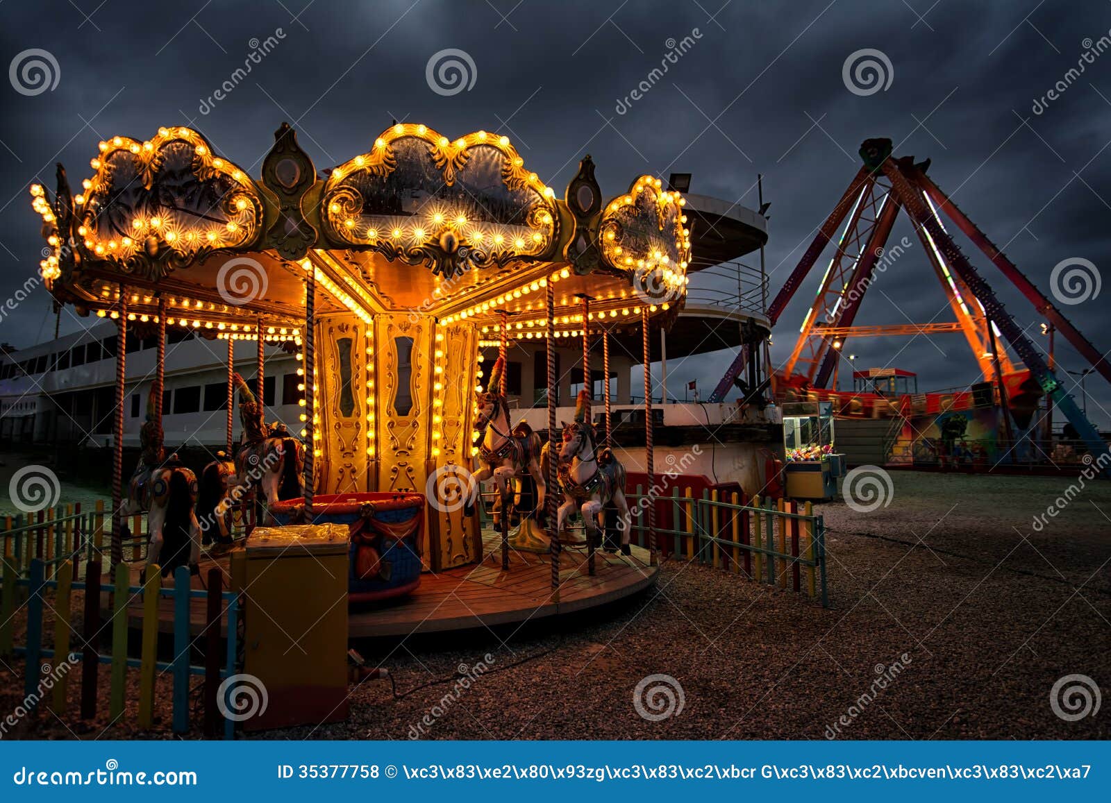 Carousel stock photo. Image of turnabout, fair, dawn - 35377758