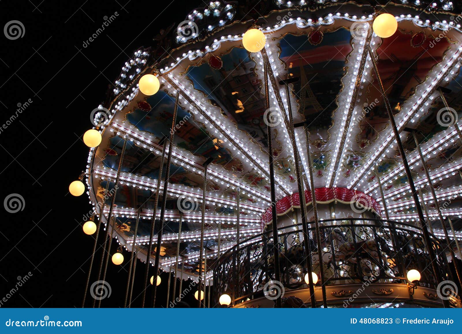A Carousel Was Installed in a Square (France) Stock Image - Image of ...