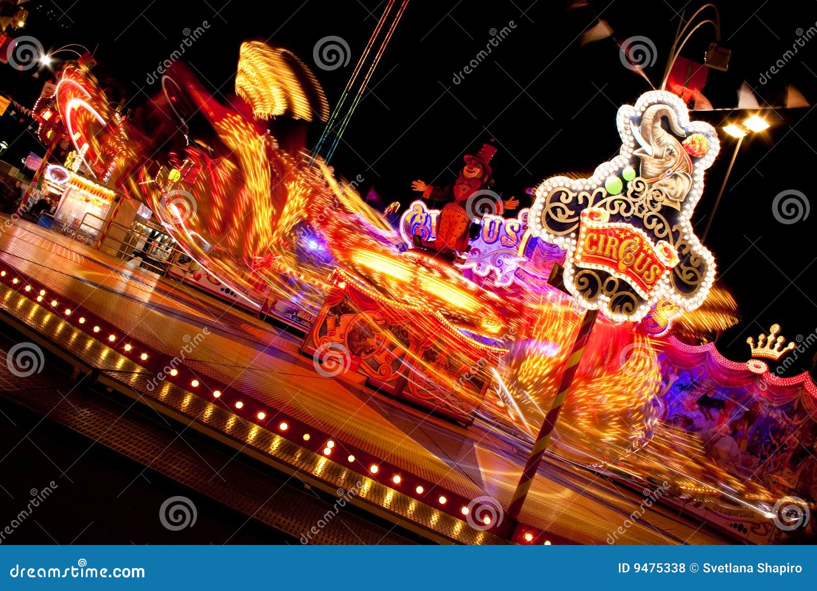 Carousel Lights stock photo. Image of round, bright, colourful - 9475338