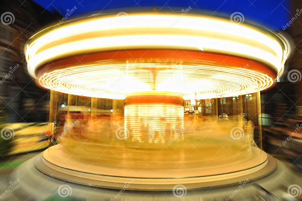 Carousel lights in night stock image. Image of architecture - 22336395
