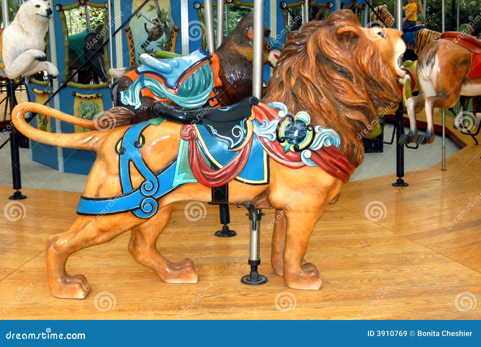 Carousel Lion stock image. Image of animal, statue, fair - 3910769