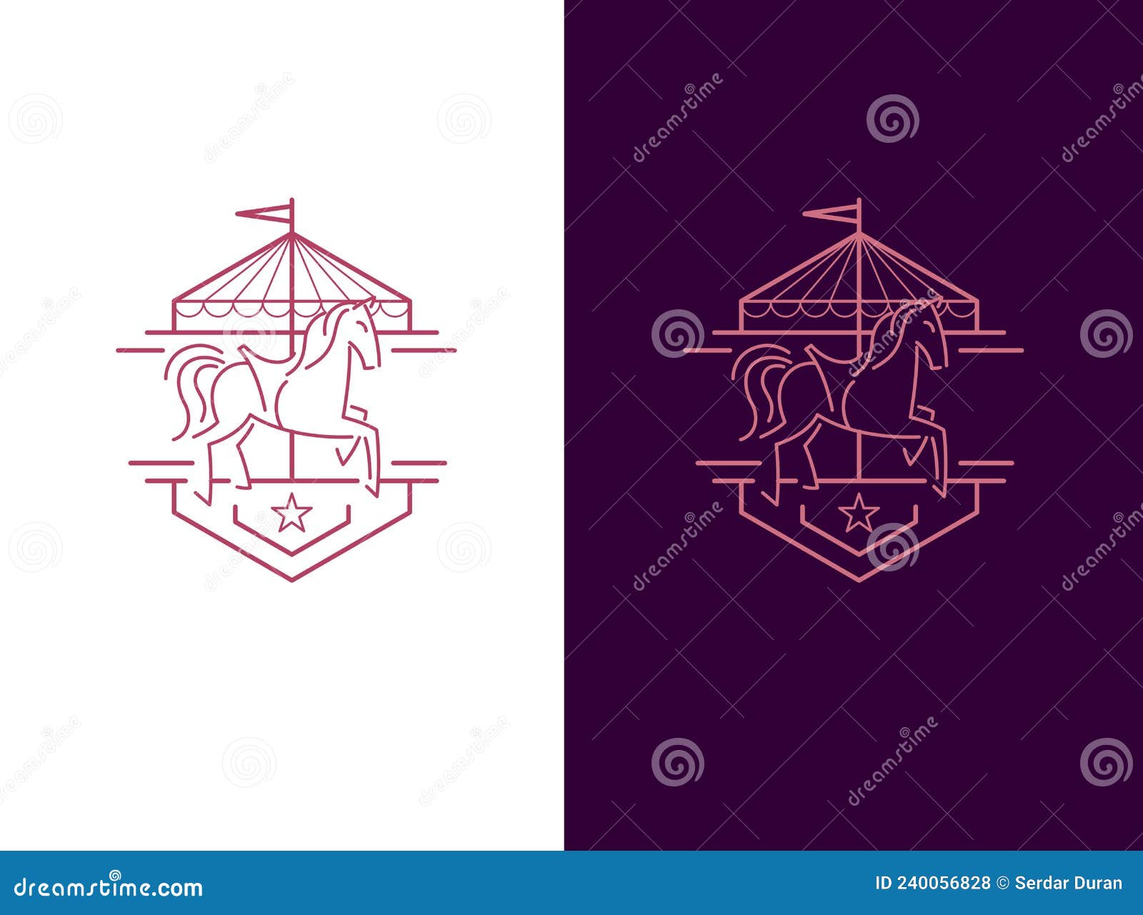 Carousel vector logo stock vector. Illustration of attraction - 240056828