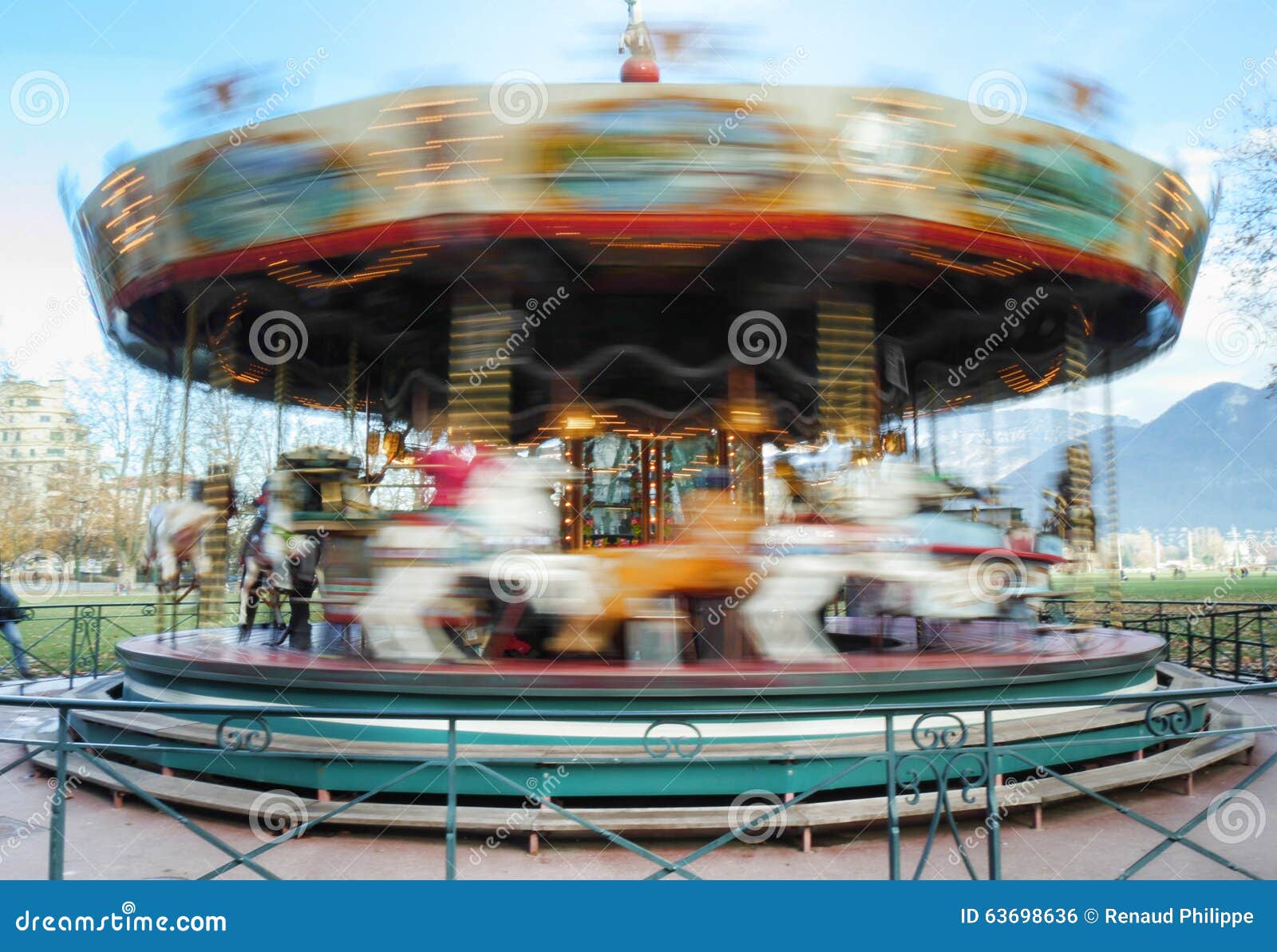 Carousel Merry-go-round while Rounding Stock Photo - Image of round ...