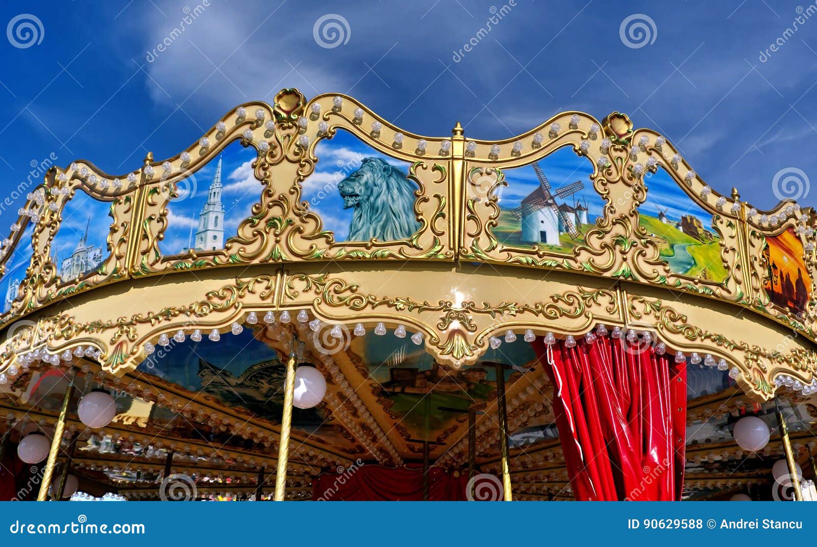 Carousel stock photo. Image of vintage, beautiful, wheel - 90629588