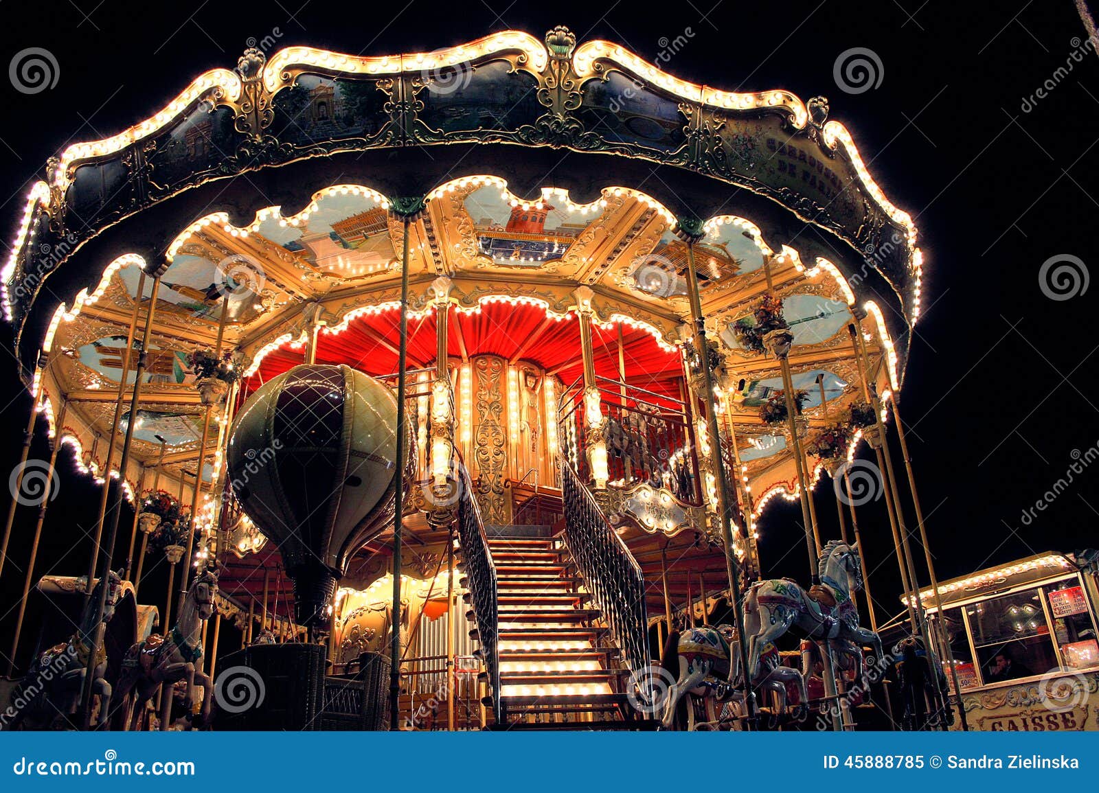 Carousel stock image. Image of lights, style, europe - 45888785