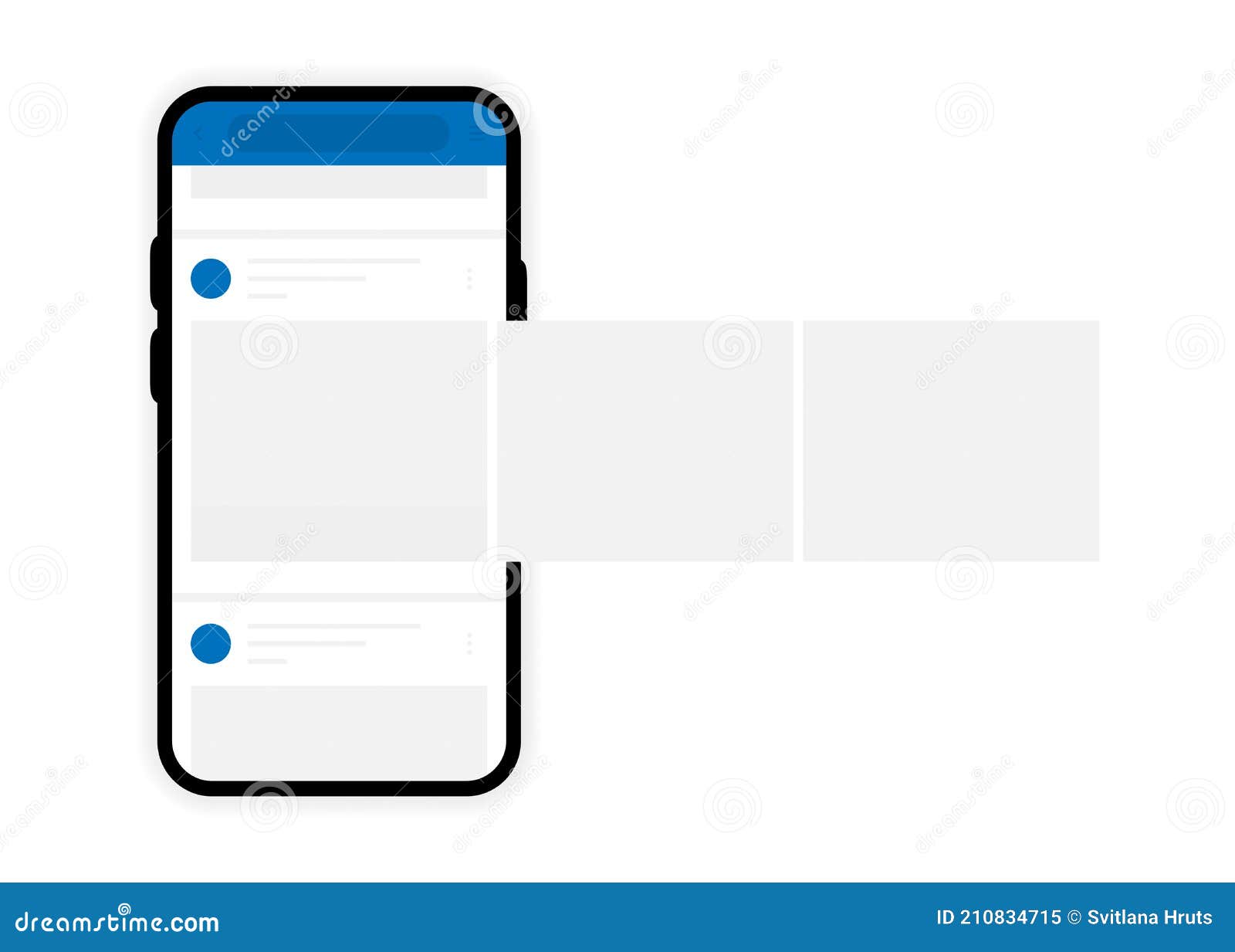 Carousel Posts on Social Network on Interface Smartphone. Mobile Mockup ...