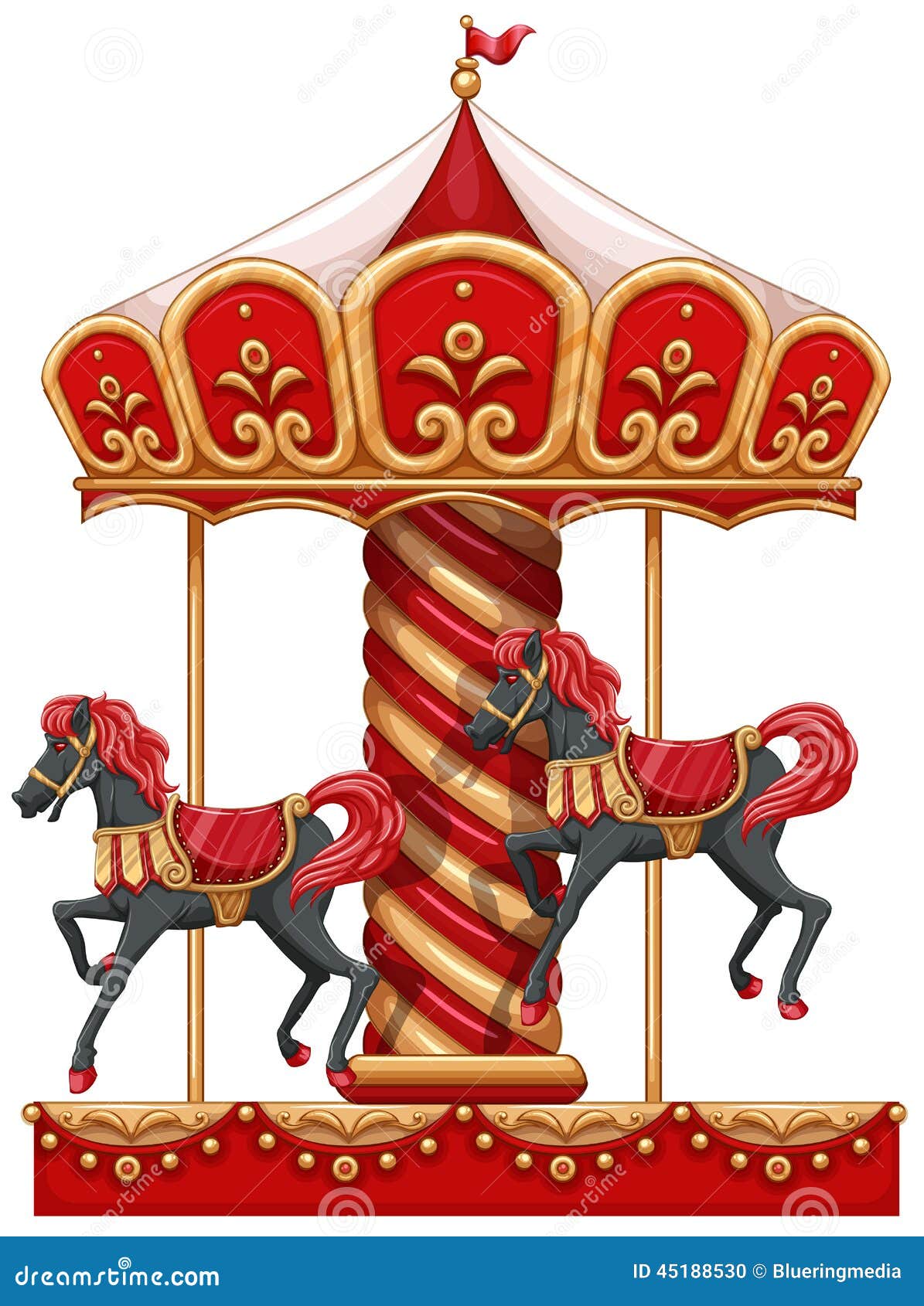 Carousel Cartoon Vector | CartoonDealer.com #55869229