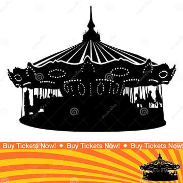 Carousel Ride Silhouette stock vector. Illustration of theme - 26329850
