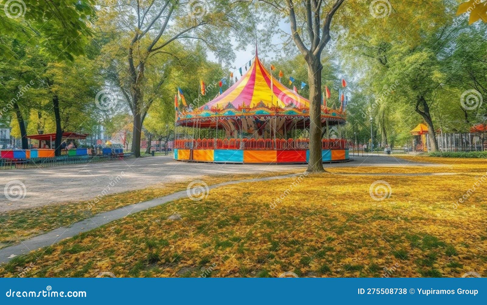 Carousel Spinning In The Amusement Park Royalty-Free Stock Photo ...