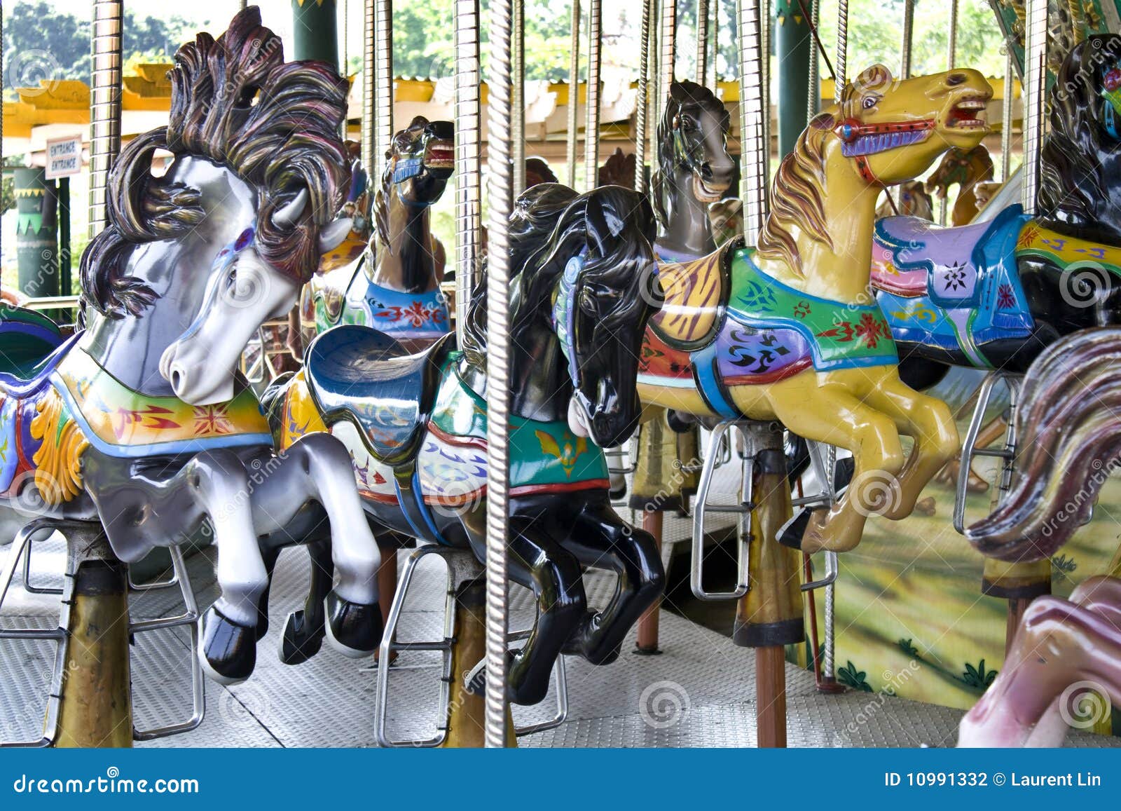 Carousel Theme Park stock photo. Image of enjoying, hanging - 10991332