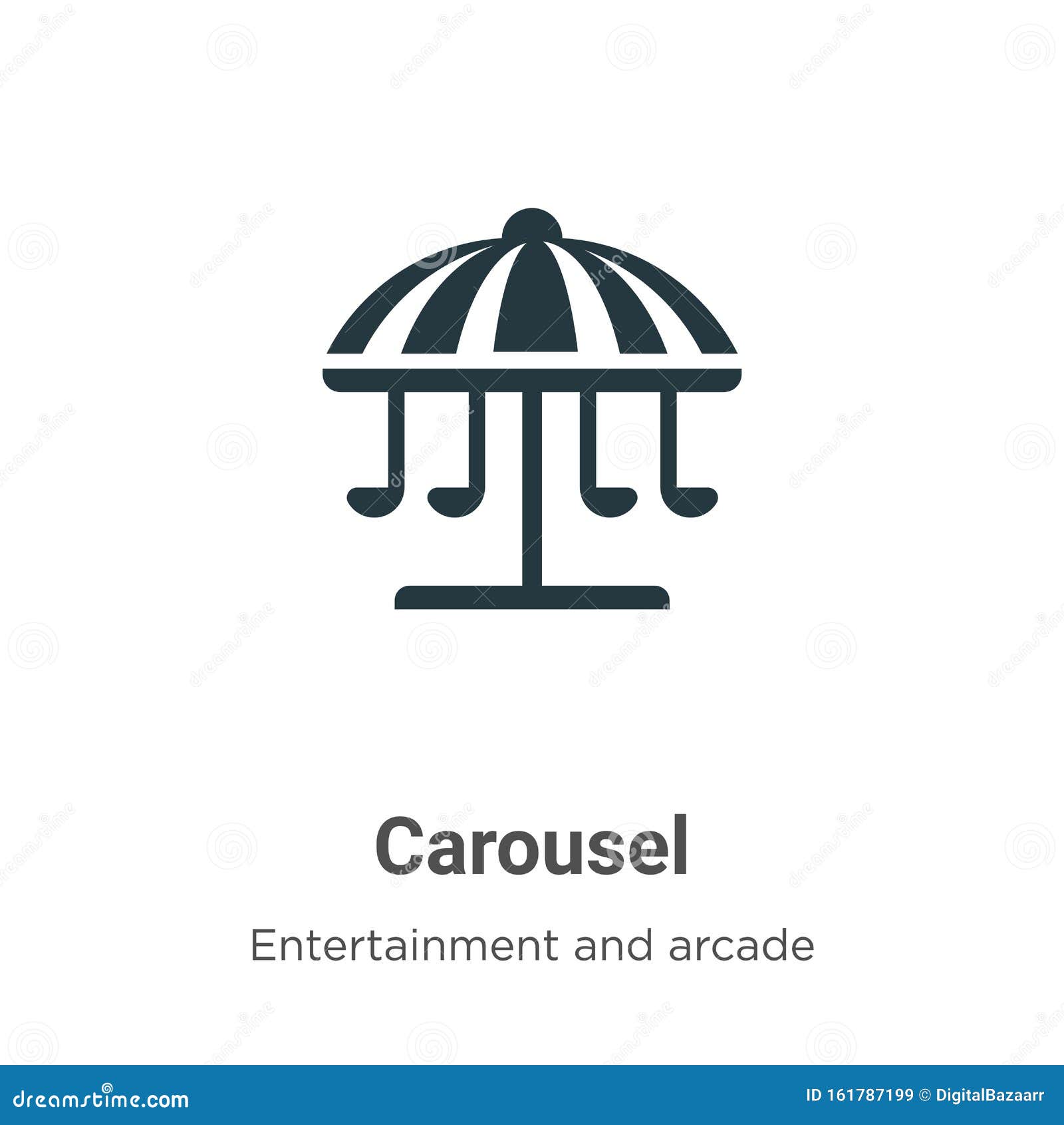 Carousel Vector Icon on White Background. Flat Vector Carousel Icon ...