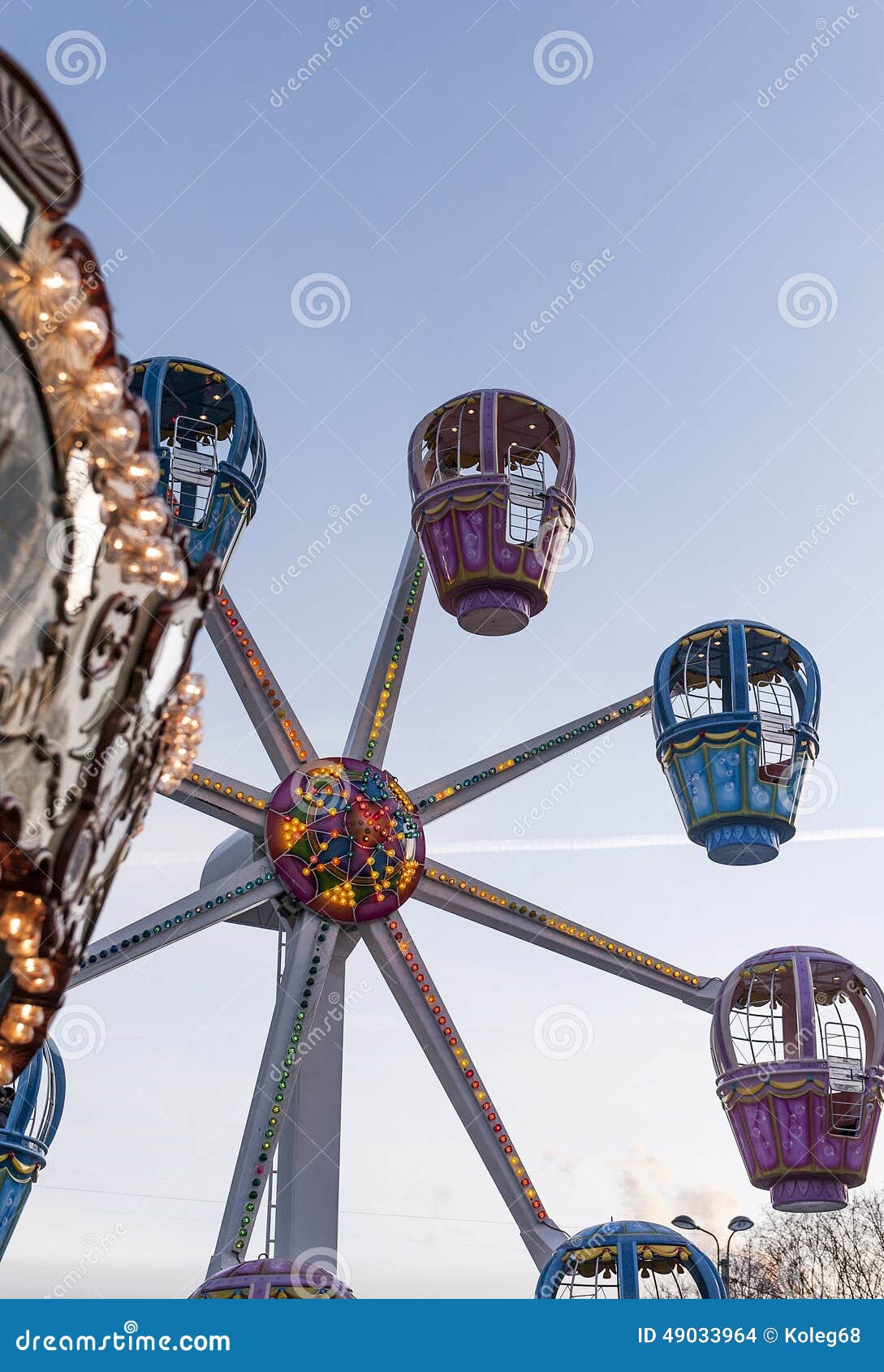 Carousel Wheel Carnival Park Stock Photo - Image of circle ...