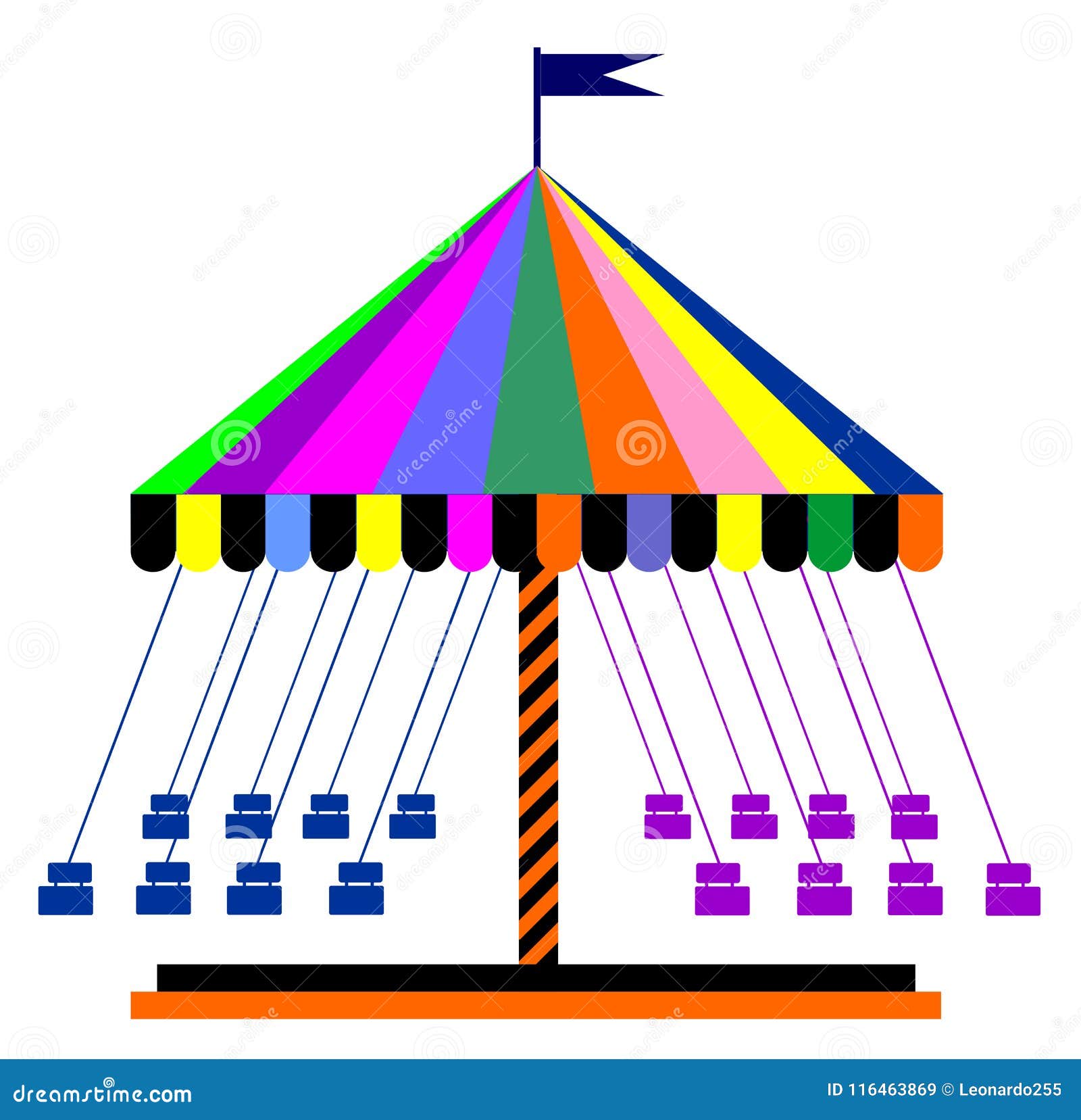 Carousel stock vector. Illustration of leisure, design - 116463869