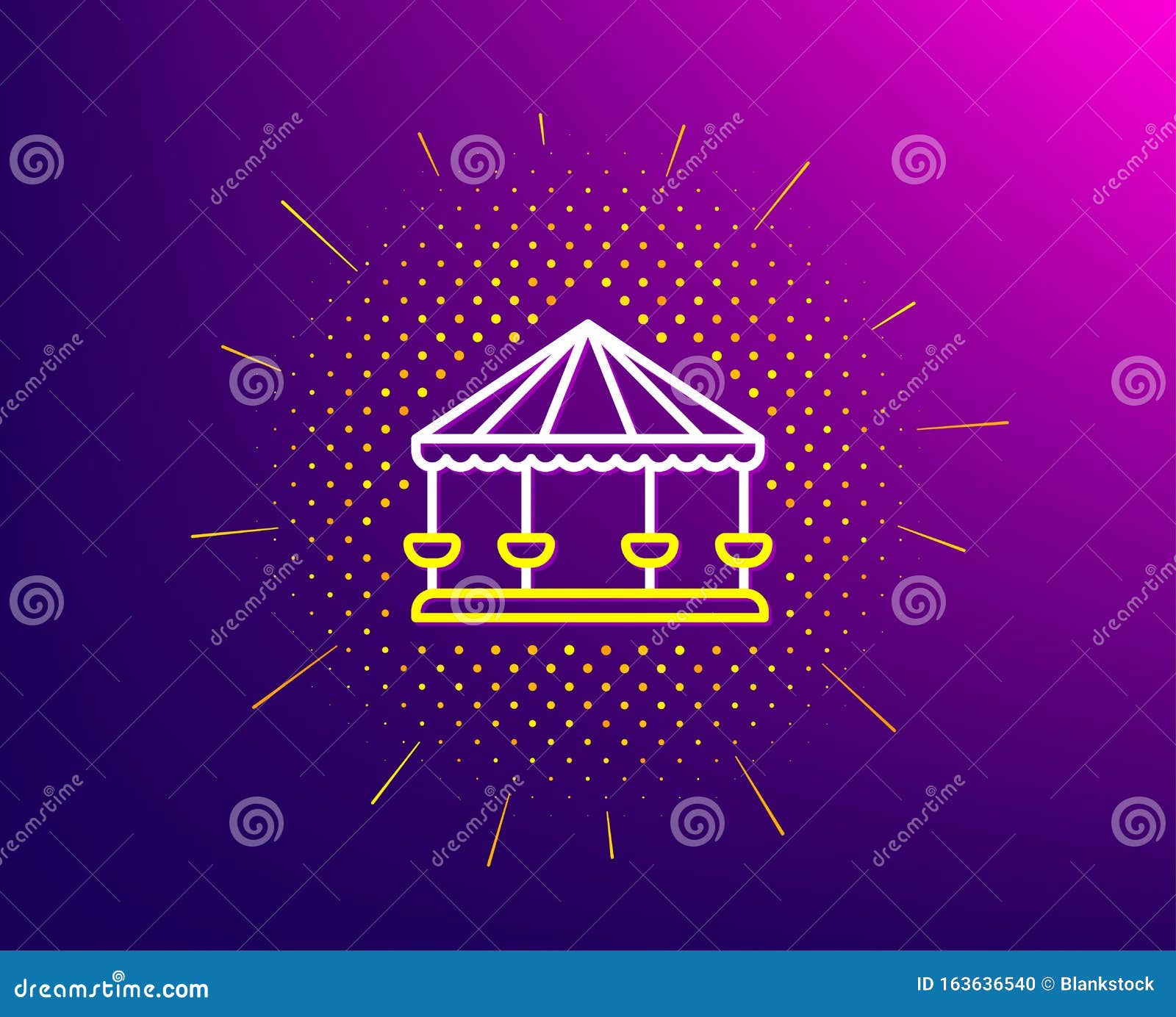 Carousels Line Icon. Amusement Park Sign. Vector Stock Vector ...