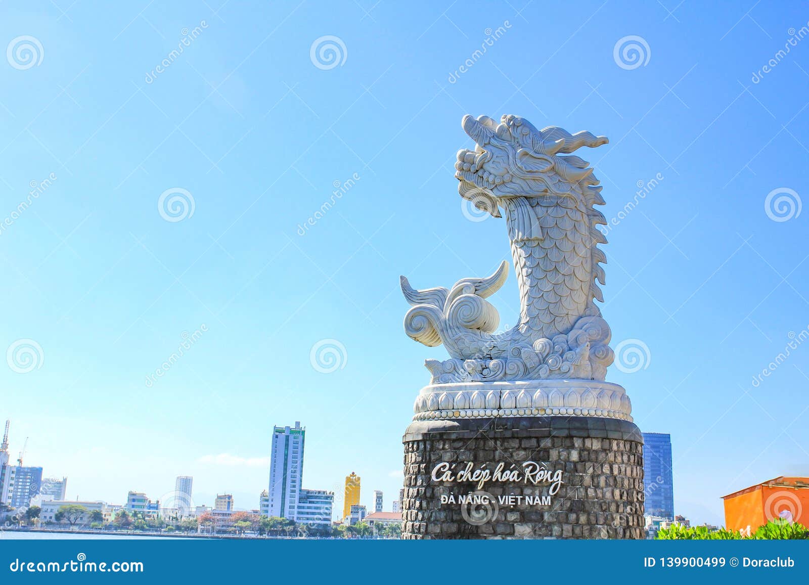 Carp-Dragon Statue in Da Nang Stock Image - Image of river, travel ...