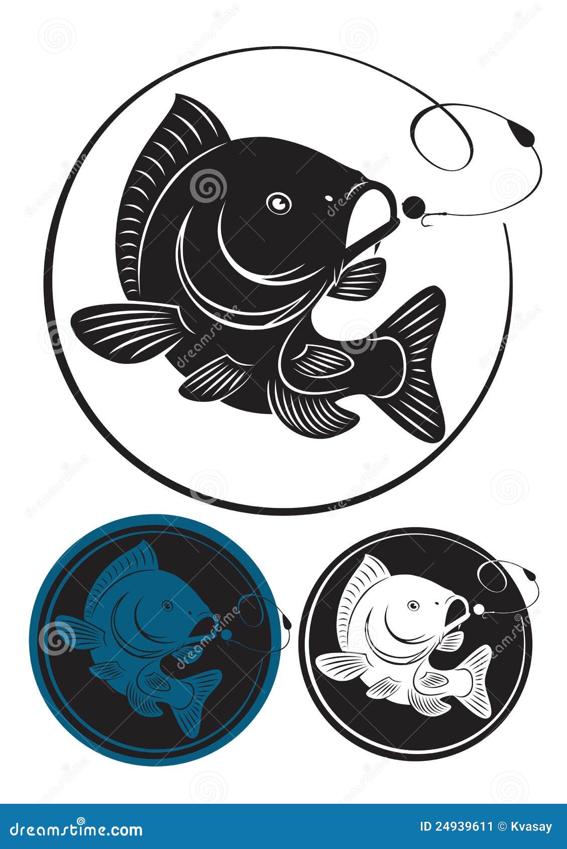Carp fish stock vector. Illustration of sports, grouper - 24939611