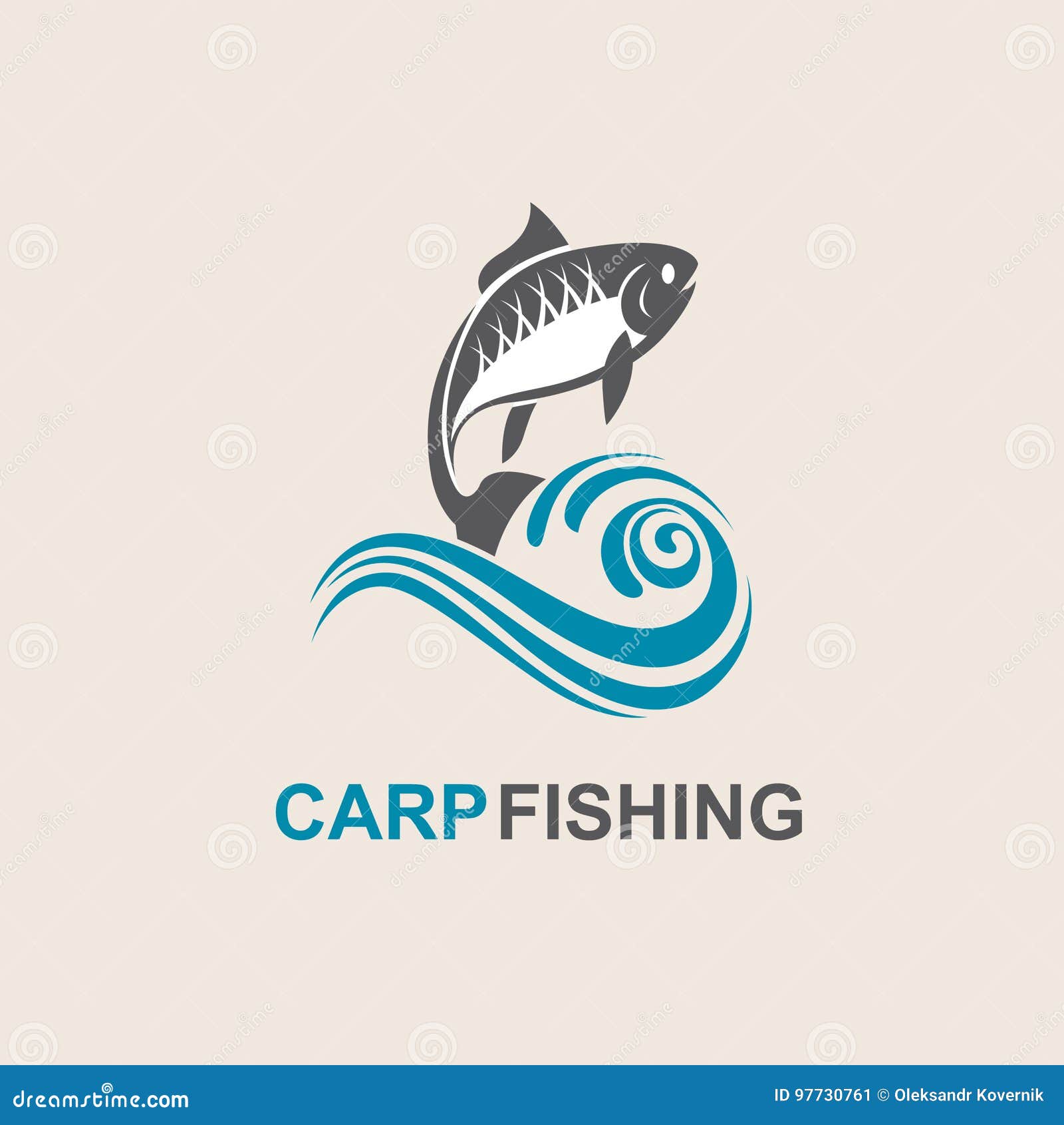 Carp fish icon stock vector. Illustration of icon, catch - 97730761