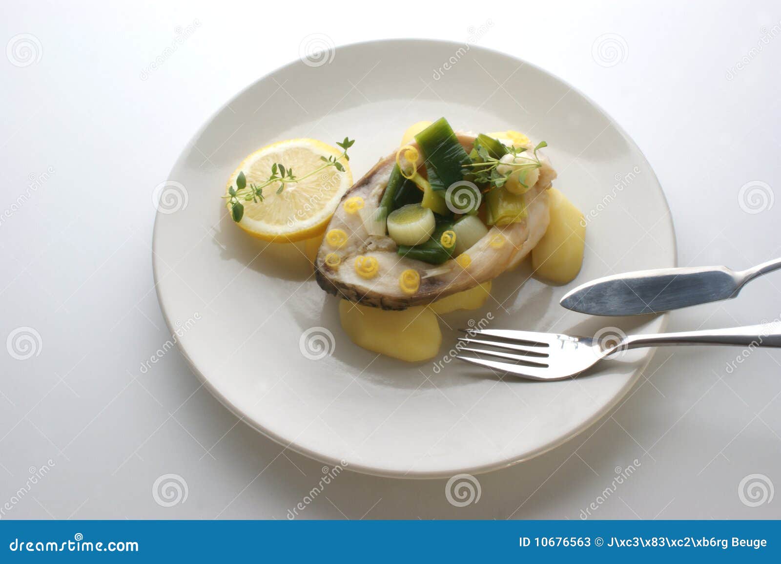 Carp on Potato and Healthy Vegetable Stock Image - Image of vegetable ...