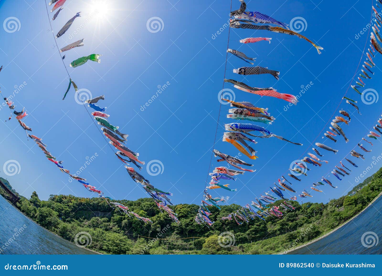 Carp Streamer Above the River Stock Photo - Image of happiness, holiday ...